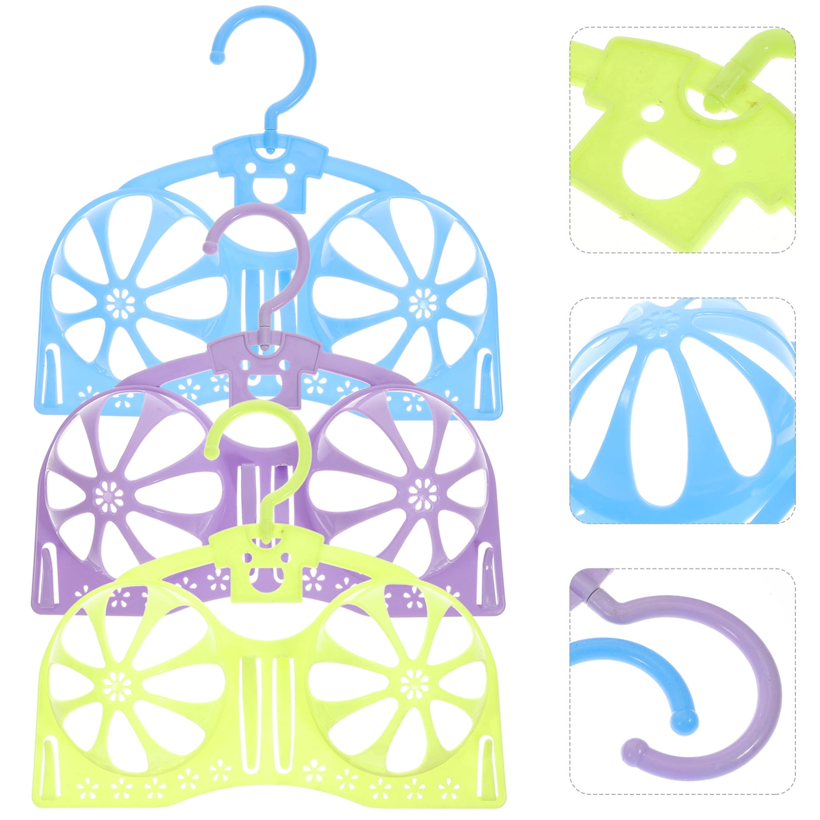 FONWILYO Bra Drying Rack Assorted Color Underwear Home Use 3Pcs 9.9*9.5 ...