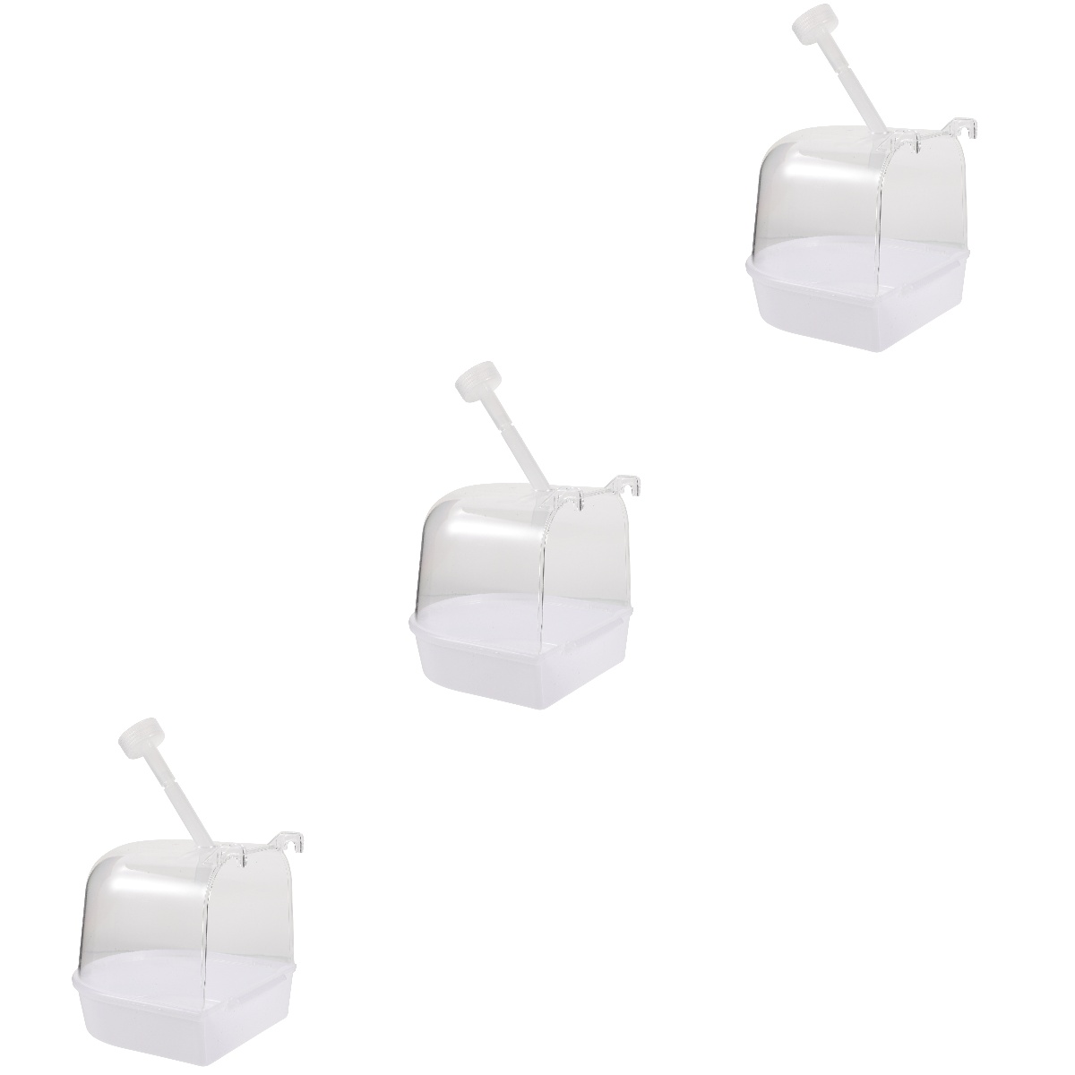 MLINS 3pcs Bird Bathing Box Plastic Parrot Cage Shower Container Bird ...