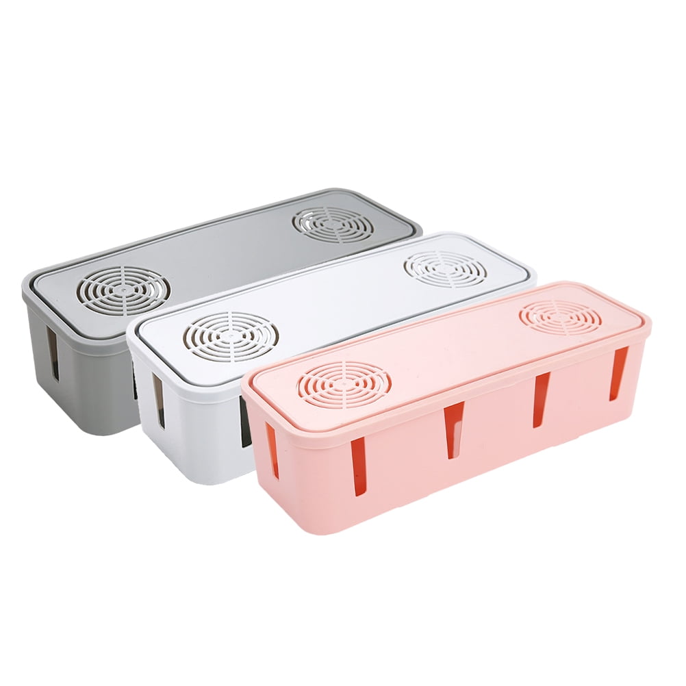 MLINS 3pcs Cable Management Box Cord Organizer Box Desk Computer Cord ...