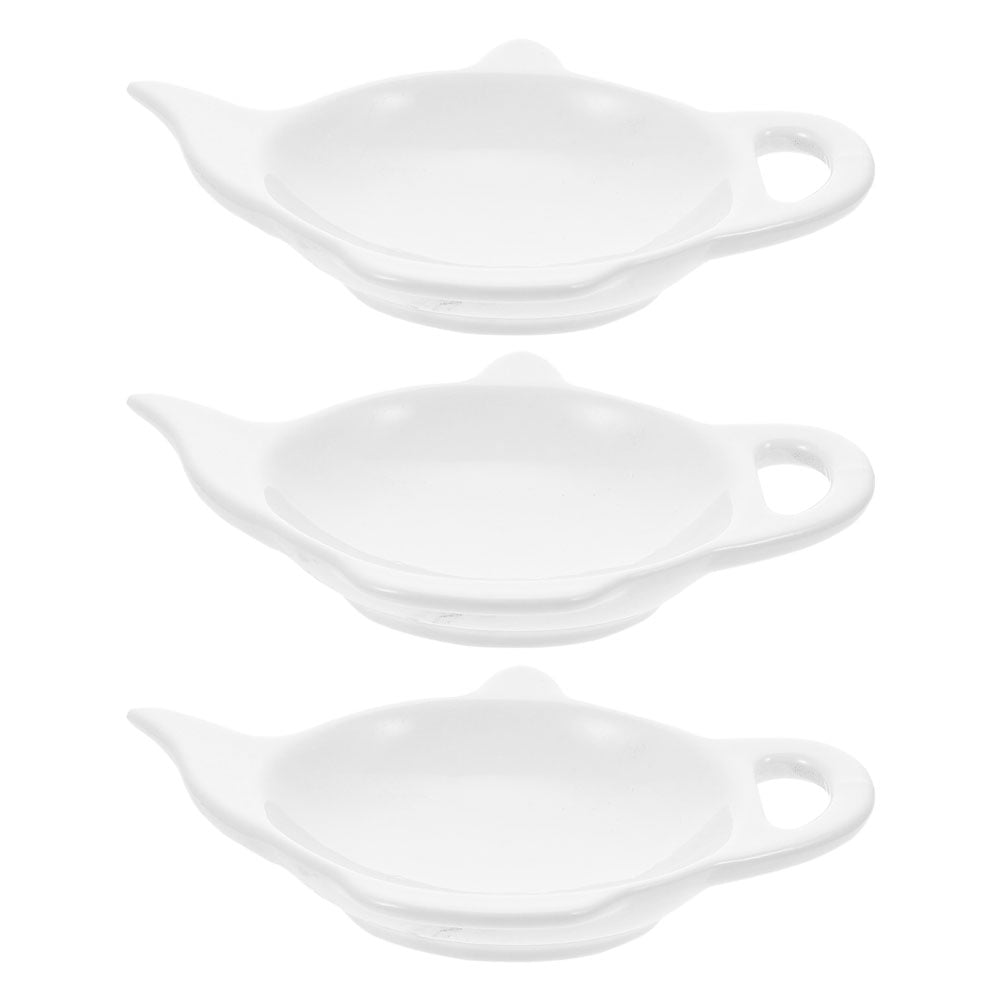 MLINS 3pcs Ceramic Tea Bag Holder Dish In Teapot Shape Tea Drinkers ...
