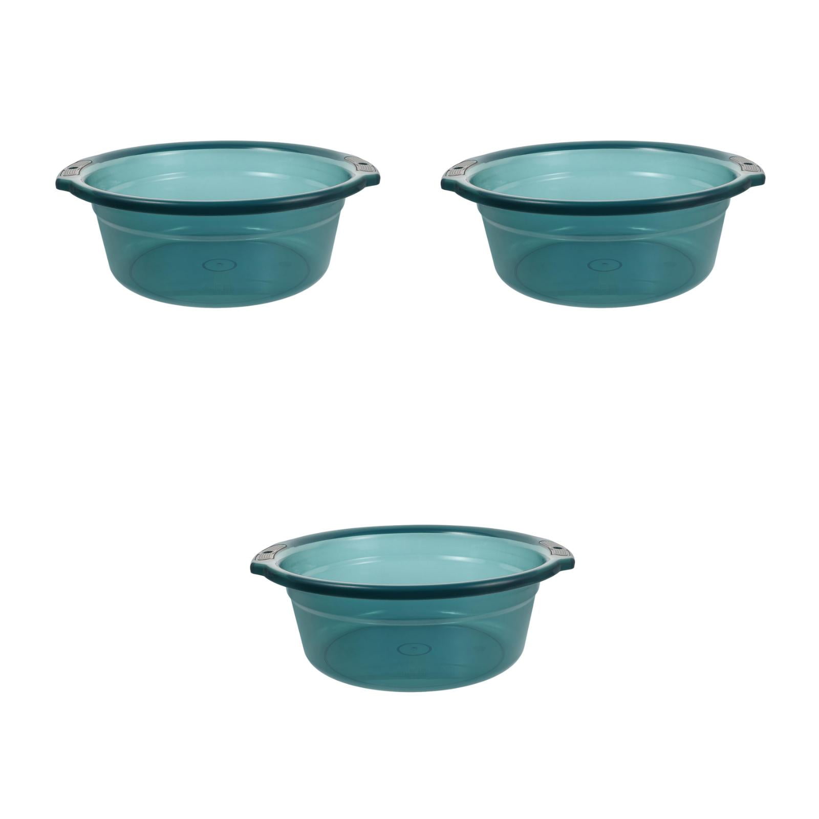 MLINS 3pcs Clear Plastic Wash Basin with Handles Round Transparent Tub ...