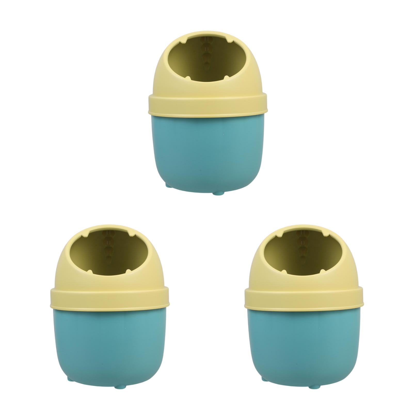 MLINS 3pcs Cute Small Trash Can With Lid Kawaii Dinosaur Design Desktop ...