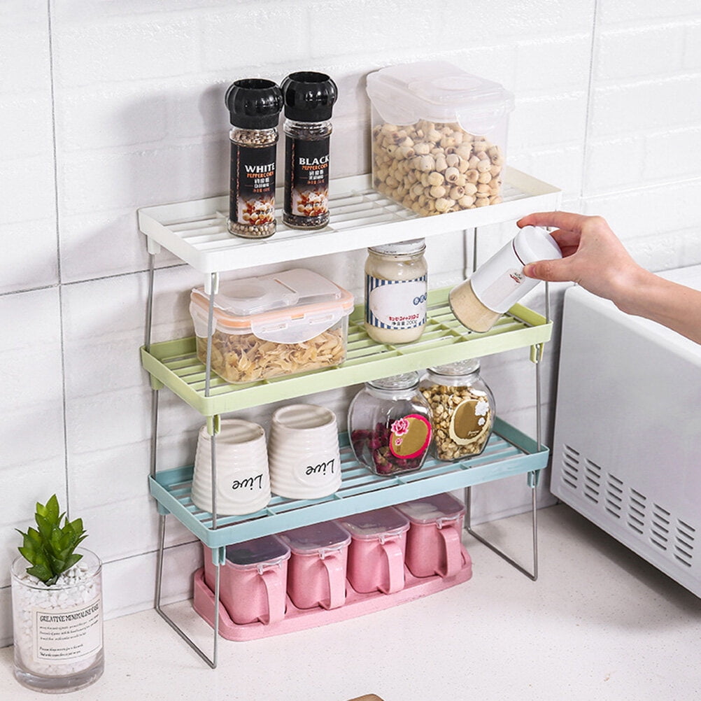 MLINS 3pcs Desktop Kitchen Storage Rack Stackable Counter and Cabinet ...