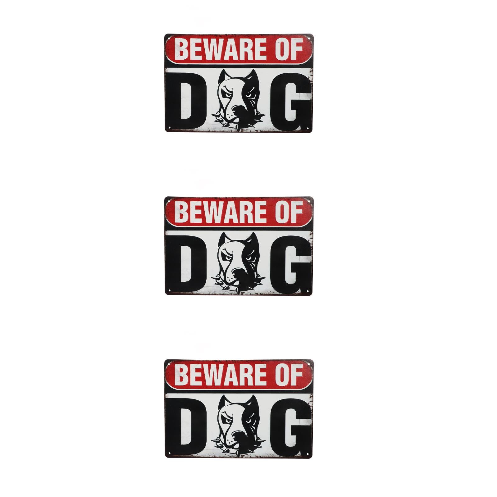 MLINS 3pcs Dog Sign For Yard Beware Of Dog Sign For Villa Dog Warning ...