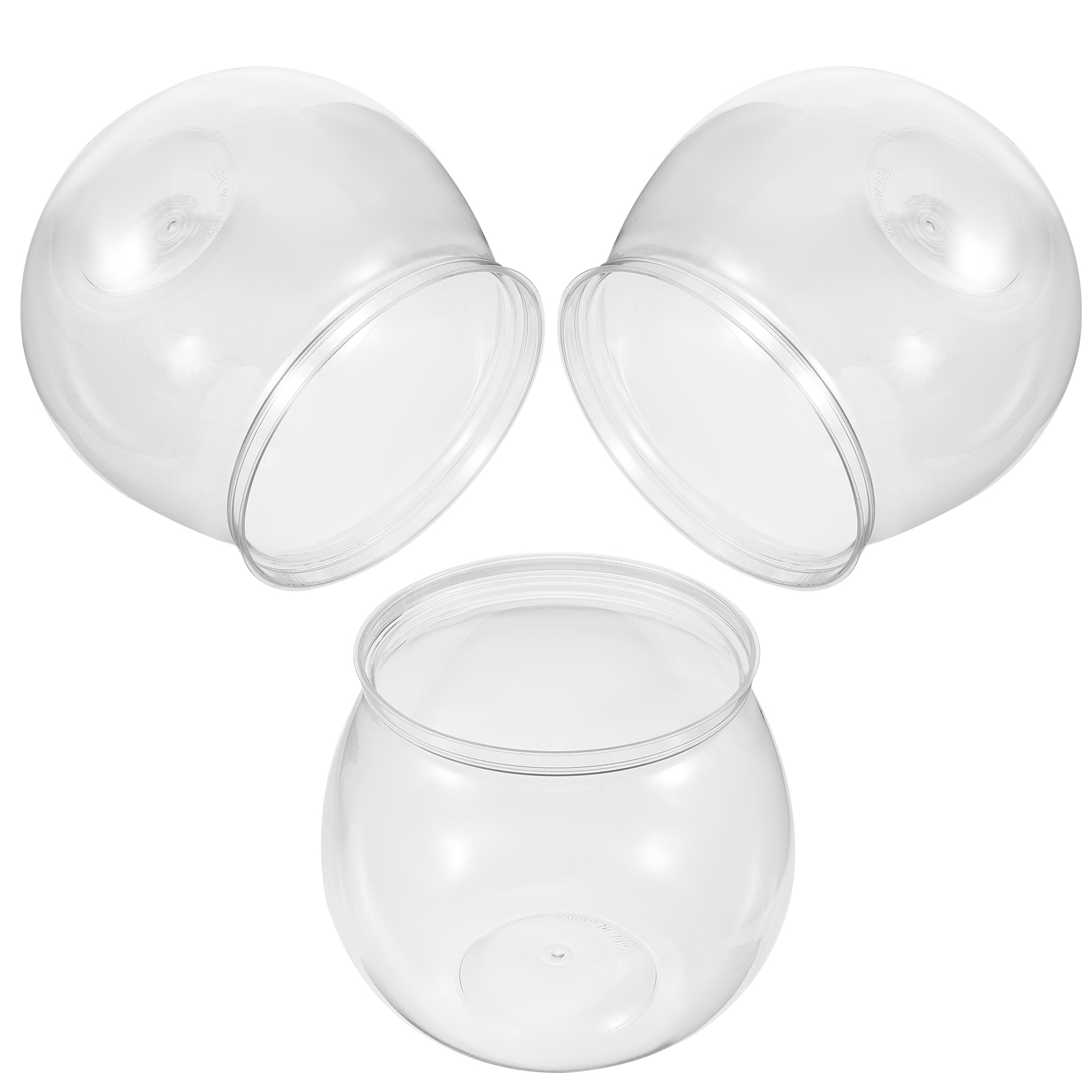 MLINS 3pcs Fish Bowl Goldfish Bowl Small Plastic Aquarium Goldfish Tank ...