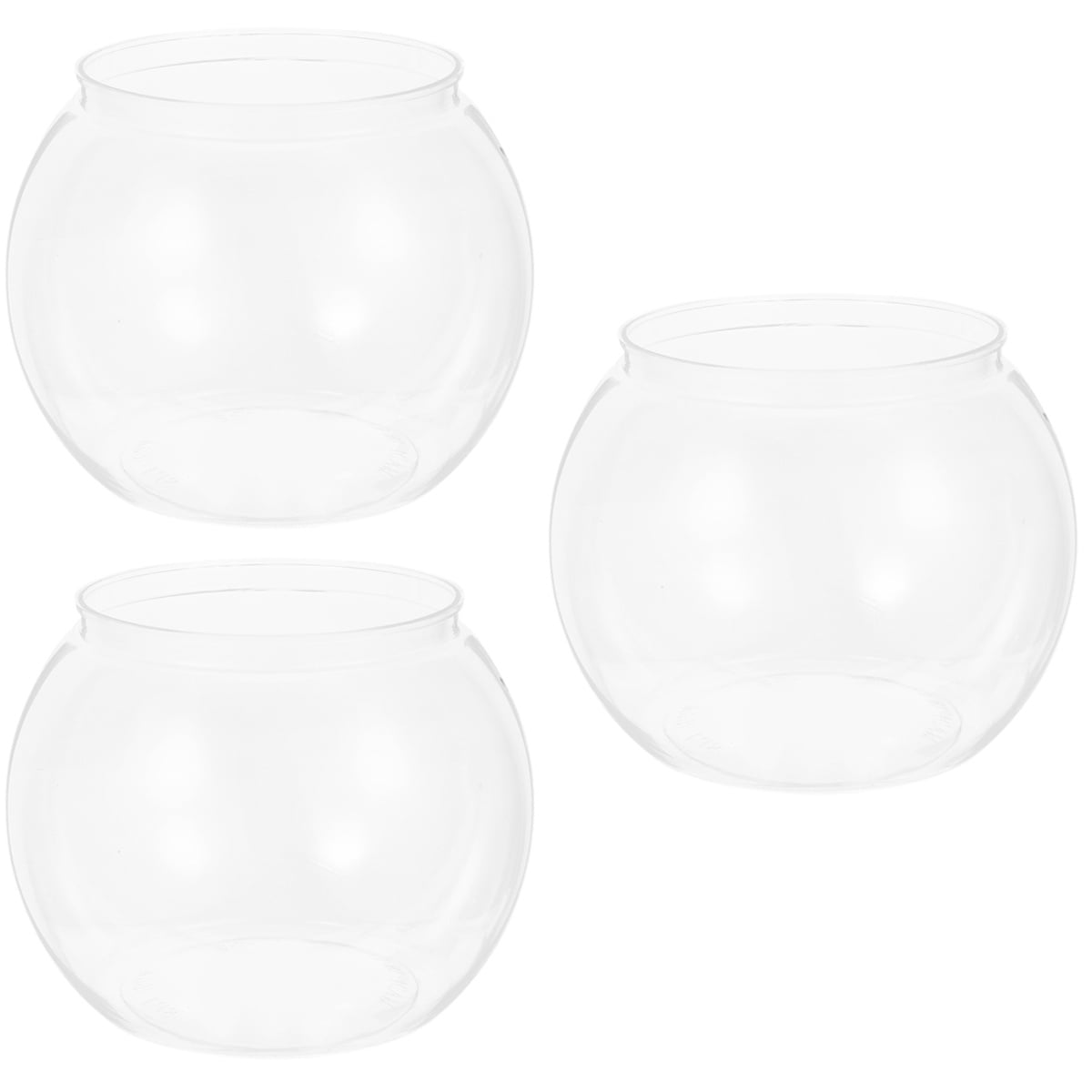 MLINS 3pcs Fish Bowl Plastic Transparent Small Fish Bowl Desktop Clear ...