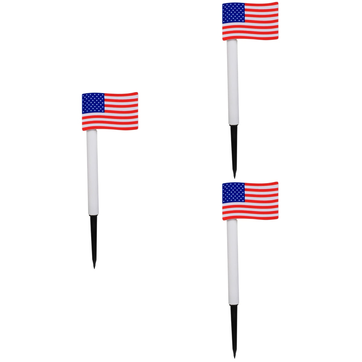 MLINS 3pcs Garden Solar Power Lawn Light American Flag LED Light ...