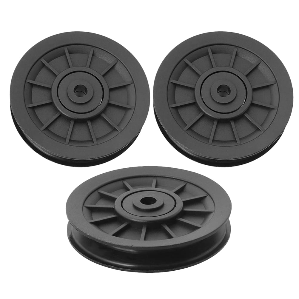 Black Durable Rubber Pulley Wheels for Gym Equipment Smooth Operation ...