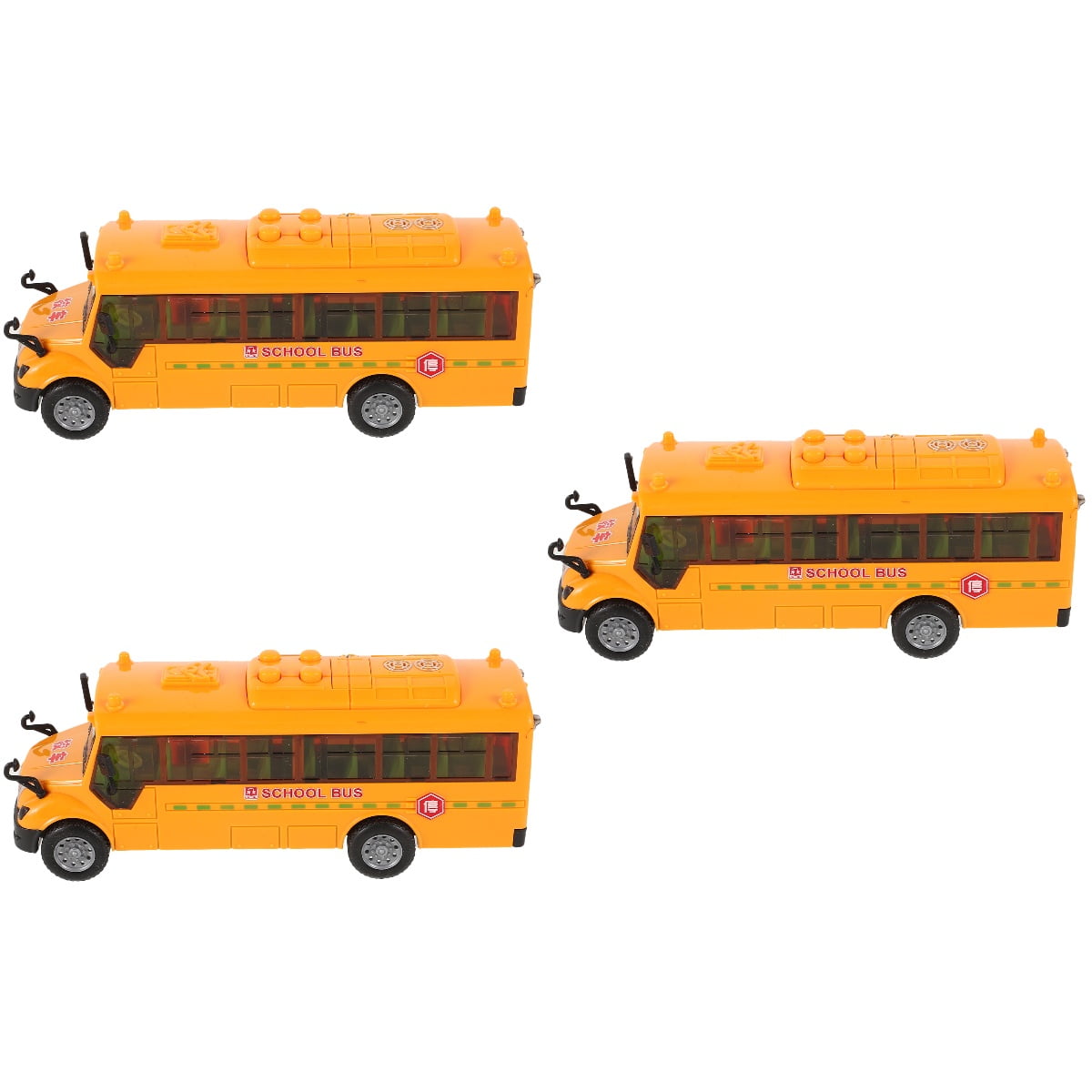 MLINS 3pcs Inertia School Bus Toy Kids Vehicle Model Children Inertia ...