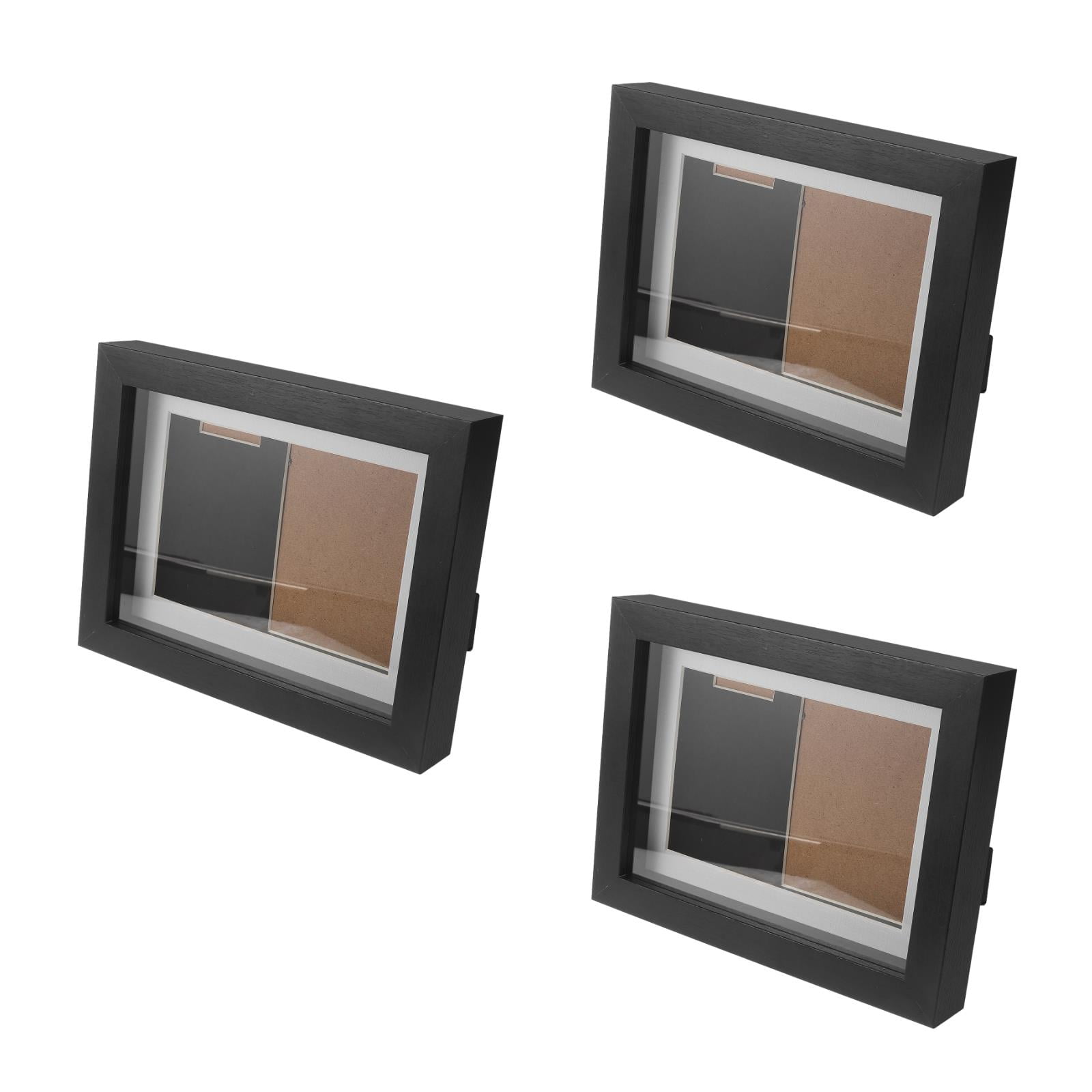 MLINS 3pcs Medals Shadow Boxes Display Case 8 Inch Wood Photos Frame ...