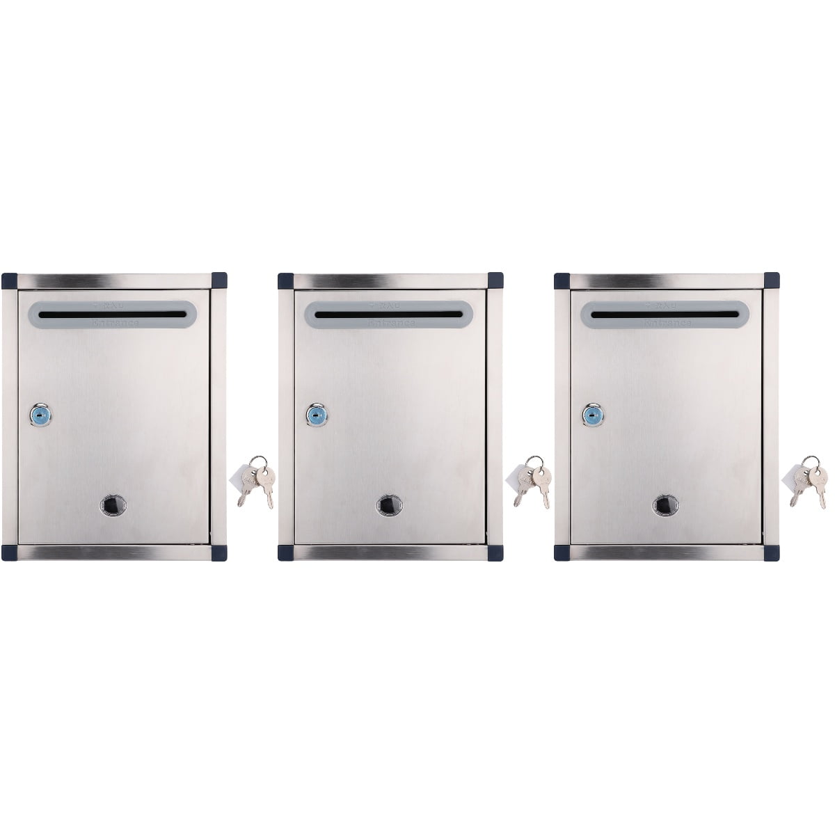MLINS 3pcs Metal Letter Box Metal Drop Box Stainless Steel Mailbox Wall ...