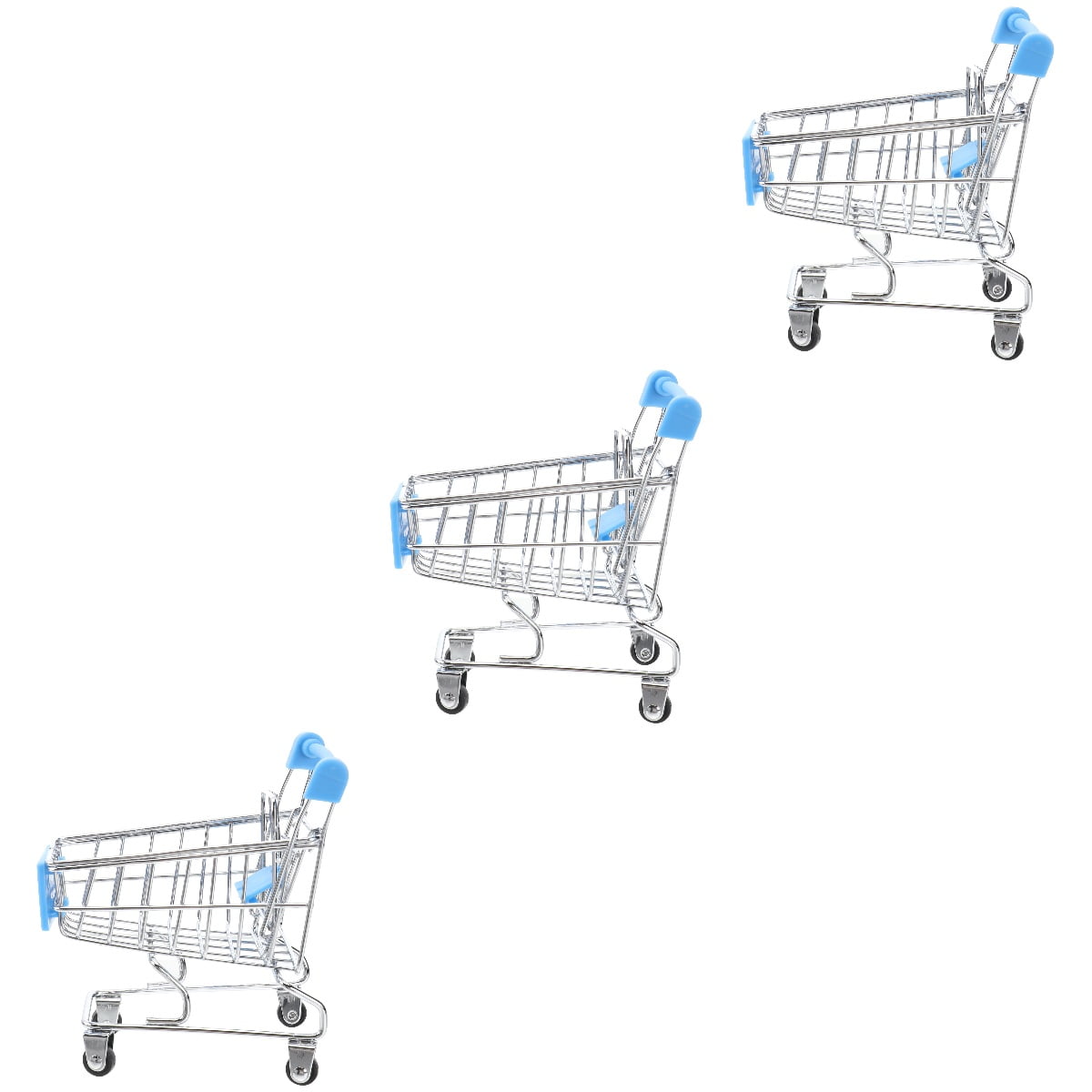 MLINS 3pcs Mini Miniature Shopping Cart Metal Supermarket Handcart Pets ...