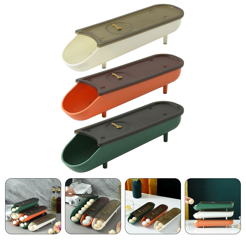 MLINS 3pcs Plastic Egg Trays Automatic Rolling Egg Holders Sorting ...