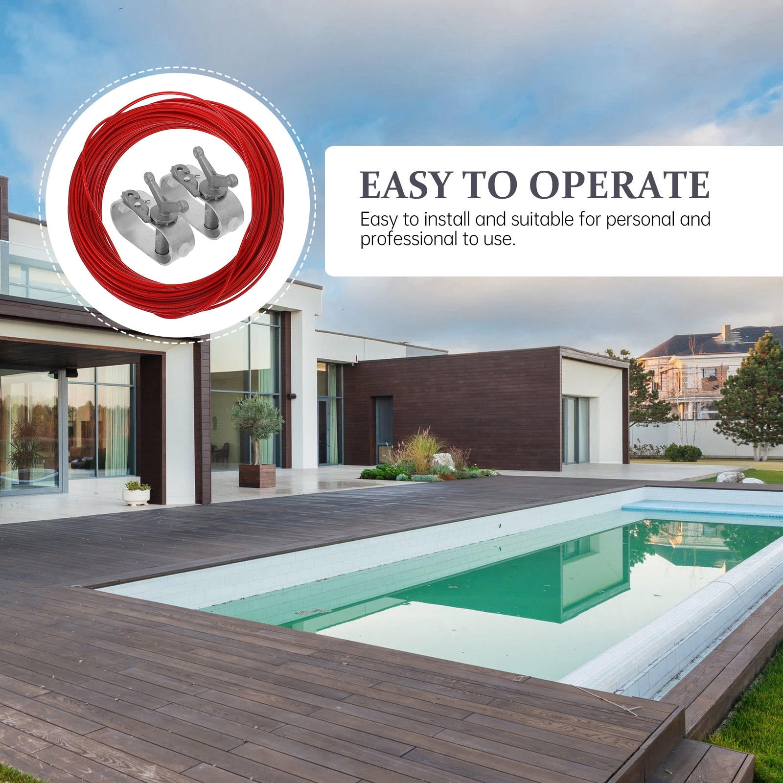 MLINS 3pcs Pool Cover Cable and Winch Kit for Winter Cover Tightening ...