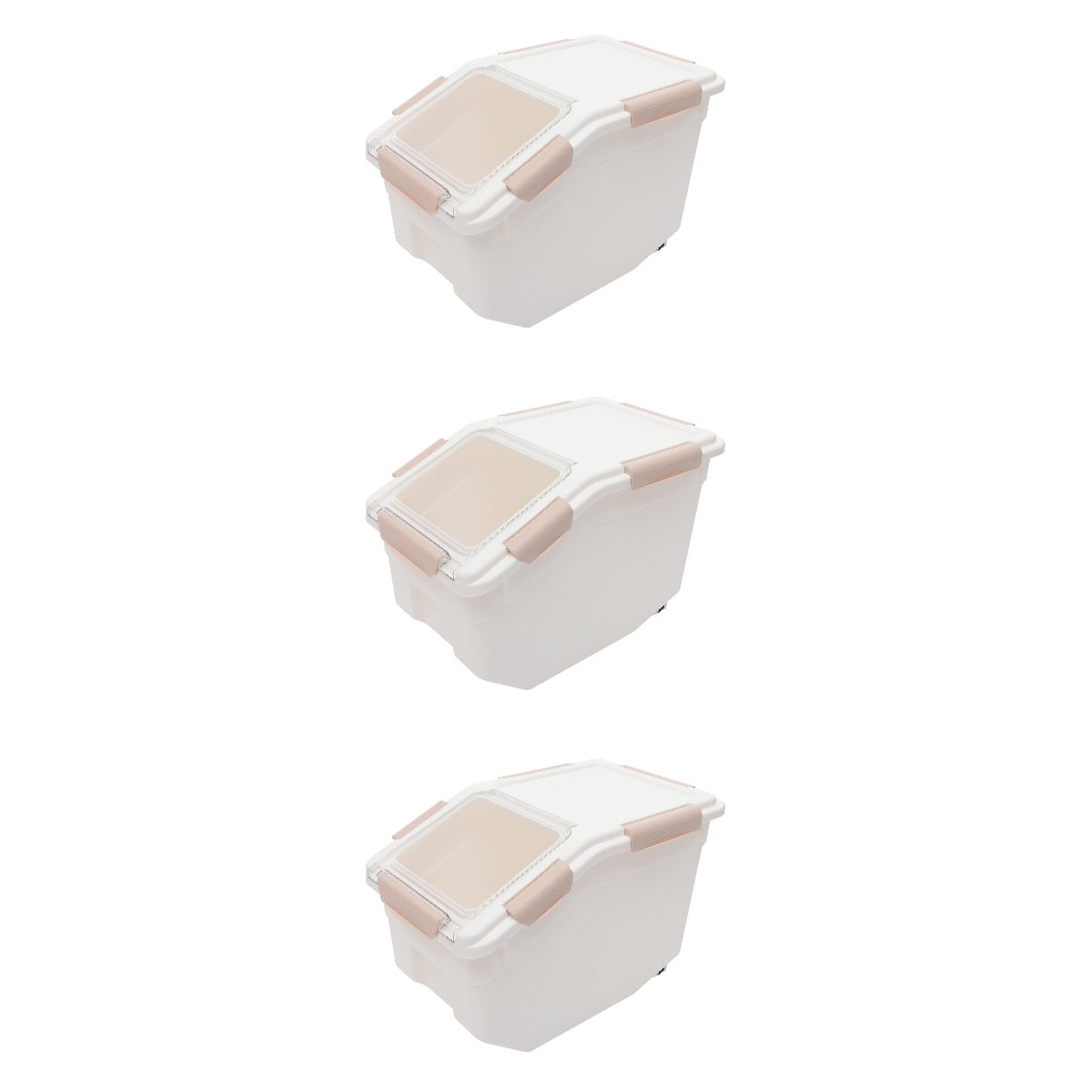 MLINS 3pcs Rice Bucket 10kg Grain Storage Bin Kitchen Rice Storage Box ...