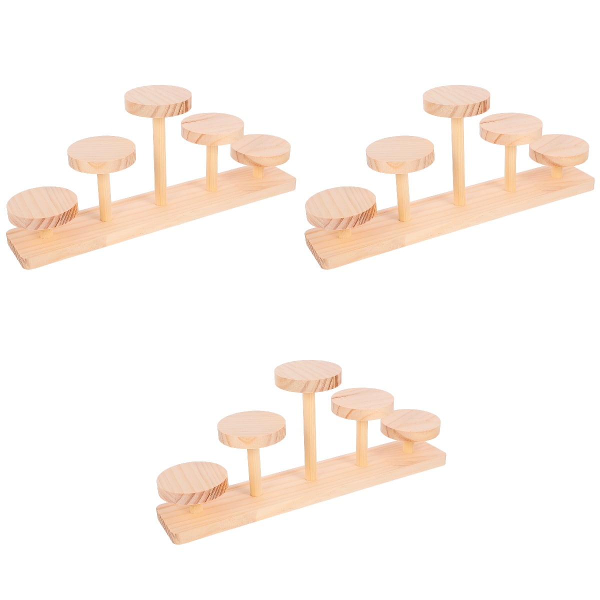MLINS 3pcs Rustic Wooden Display Stand Desktop Dolls Cupcake Stand ...