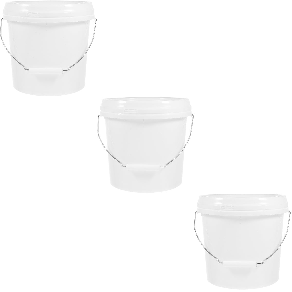 MLINS 3pcs Sealed Paint Plastic Storage Bucket Paint Packing Sub Bucket Convenient Paint Pail ...