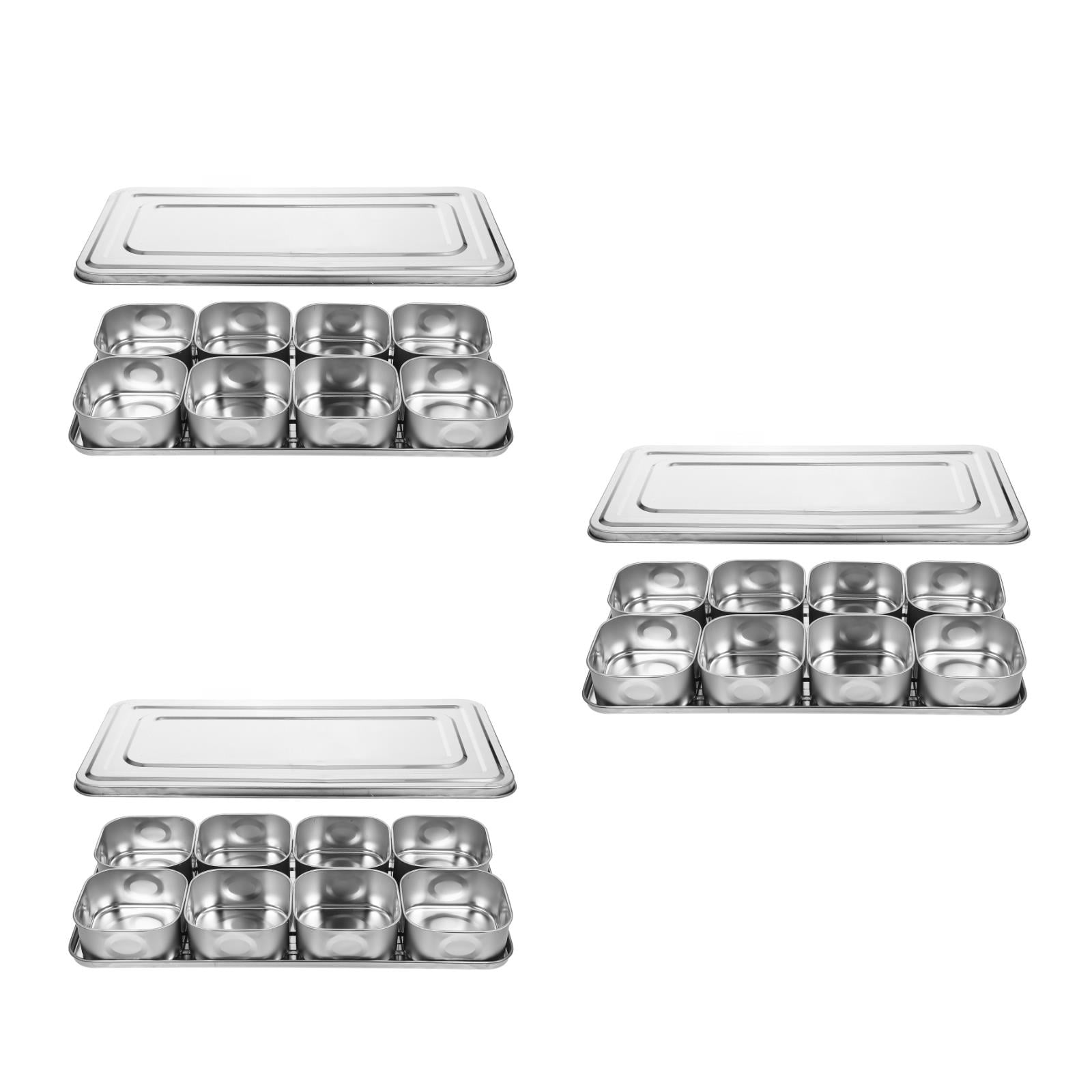 MLINS 3pcs Stainless Steel Compartments Seasoning Box Spice Jars ...