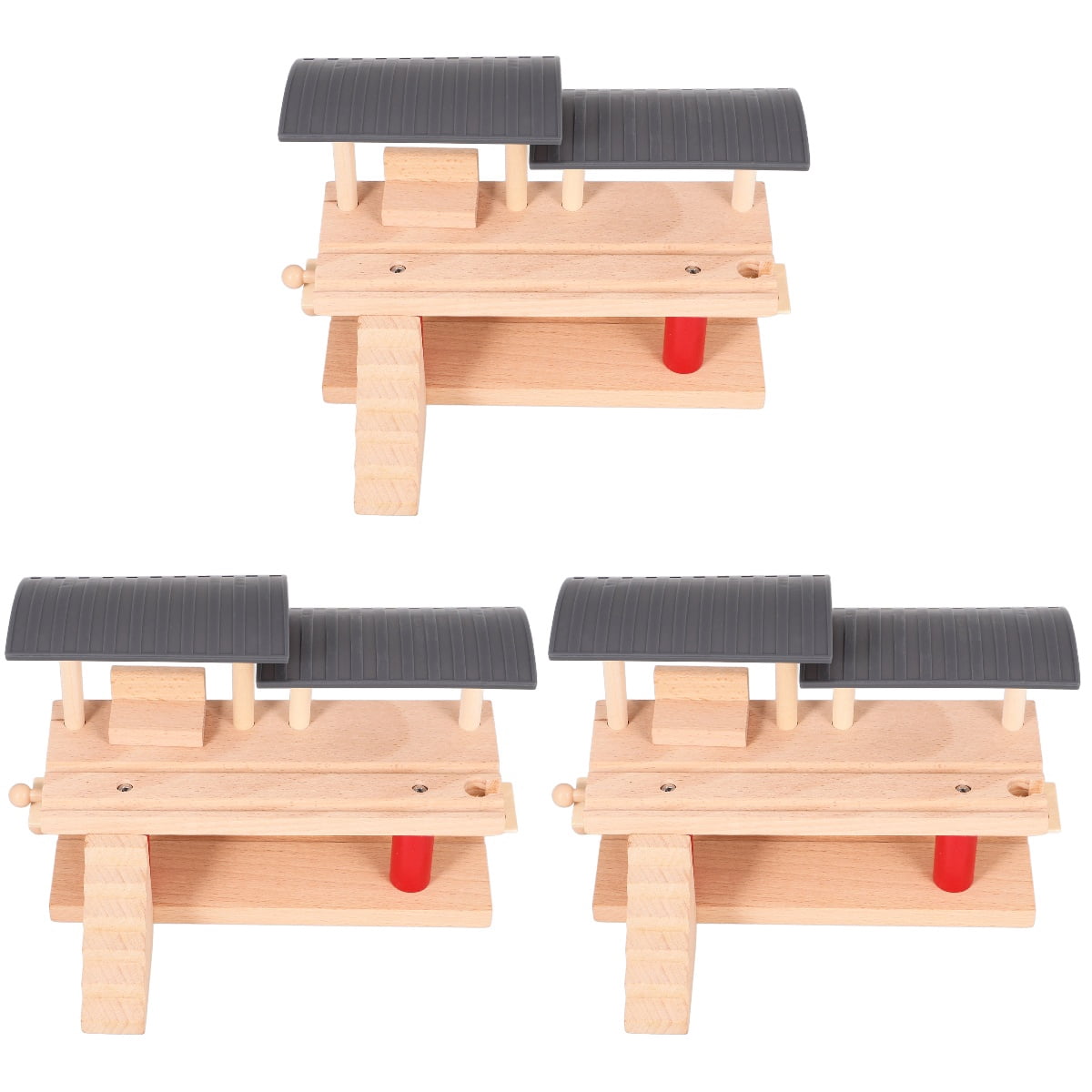 MLINS 3pcs Train Track Accessory Simulation Railway Track Double-deck ...