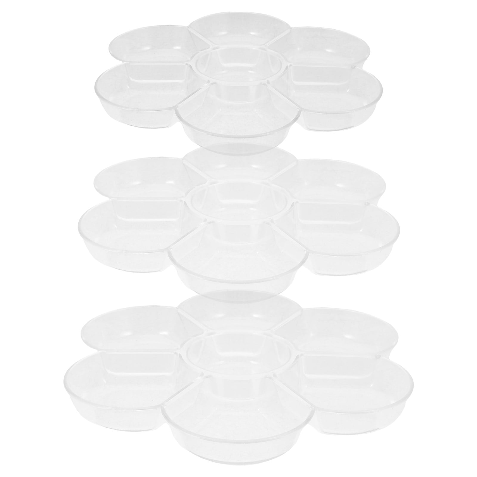 MLINS 3pcs Transparent 7-Grid Paint Palettes Clear Paint Tray Reusable ...
