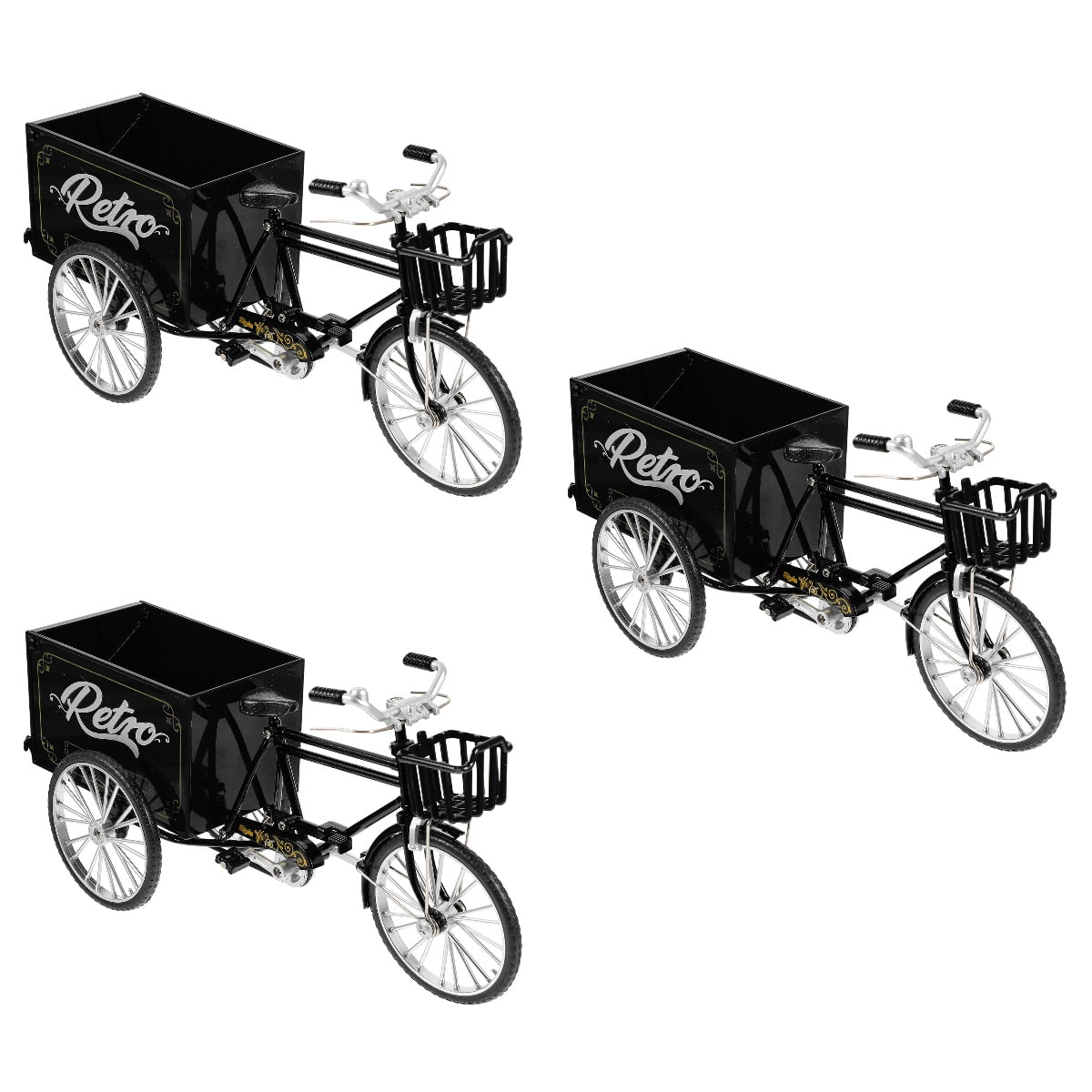 MLINS 3pcs Vintage Tricycle Model Desktop Metal Tricycle Decoration ...
