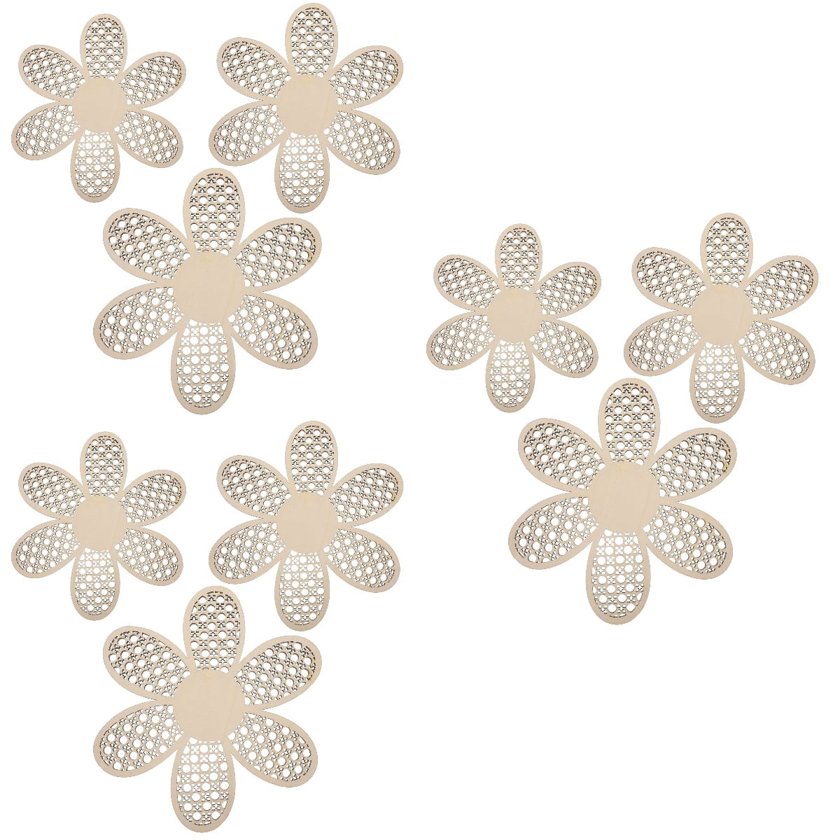 MLINS 3pcs Wall Floral Wall Decor Wood Carved Flower Wall Art Plaque ...