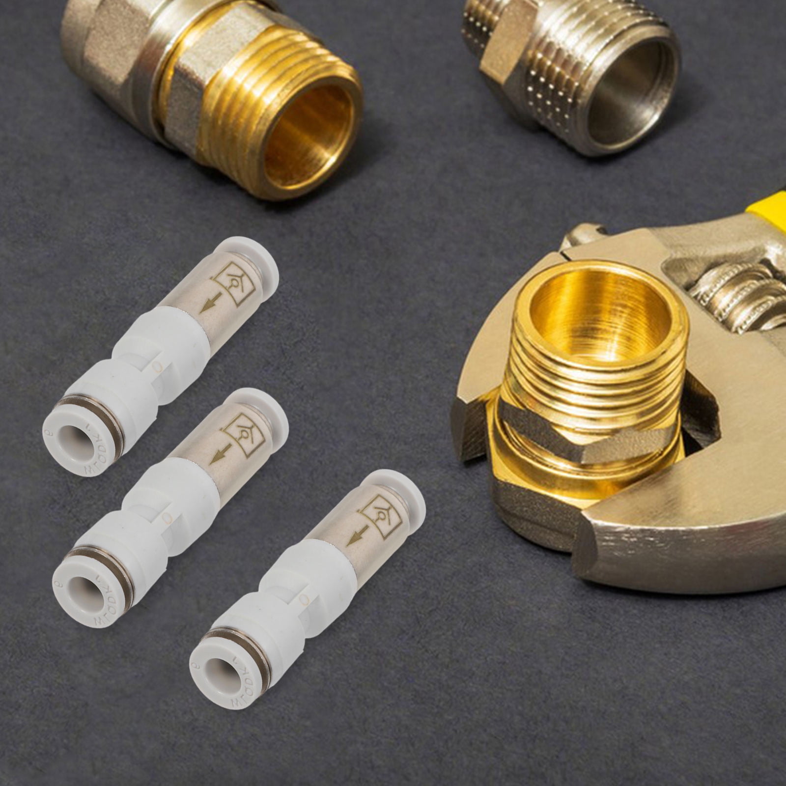 MLINS 3pcs Way Check Valve Gas Pipe Coupling Push To Connect Air ...