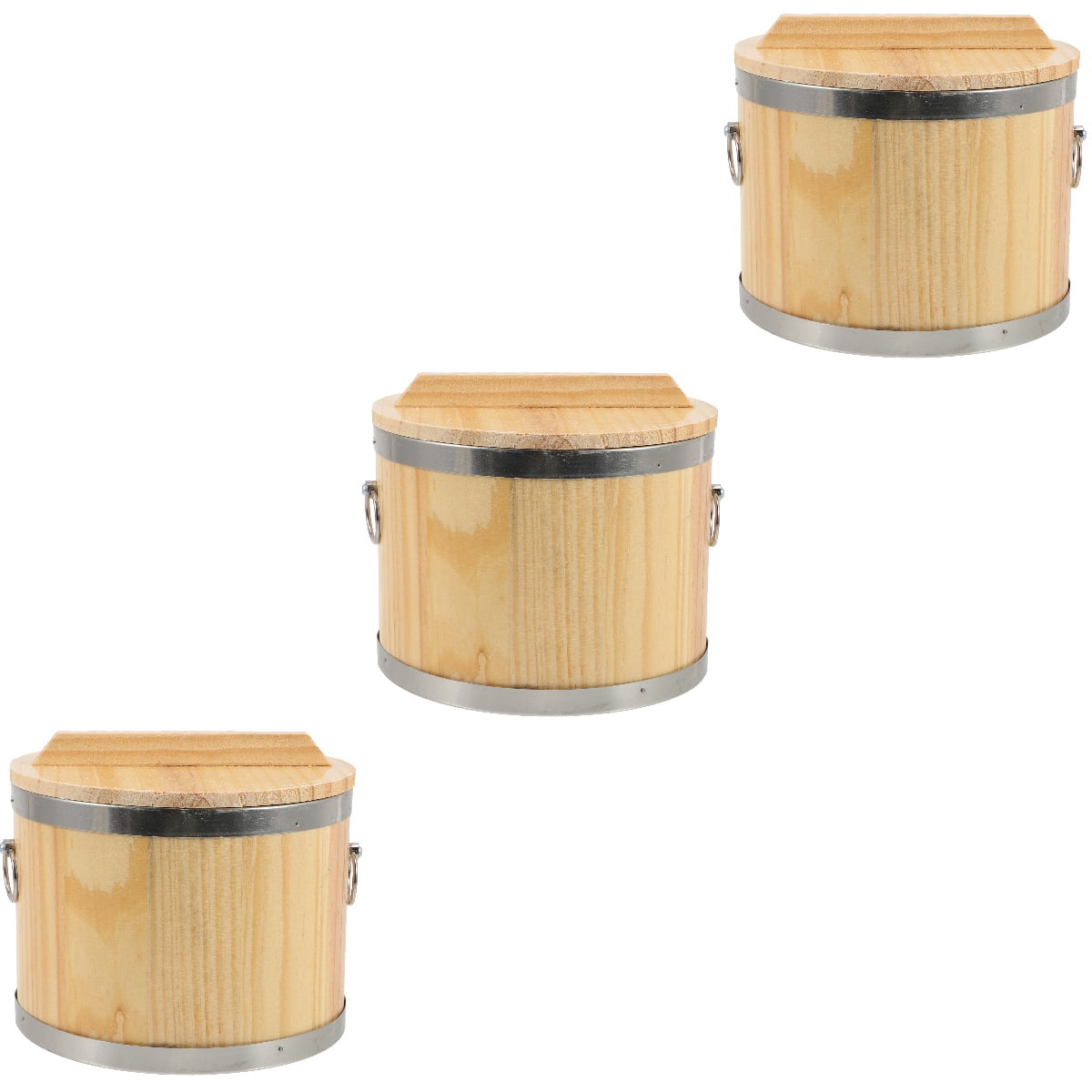 MLINS 3pcs Wooden Bucket Sushi Rice Container Cooked Rice Bucket Cooked ...