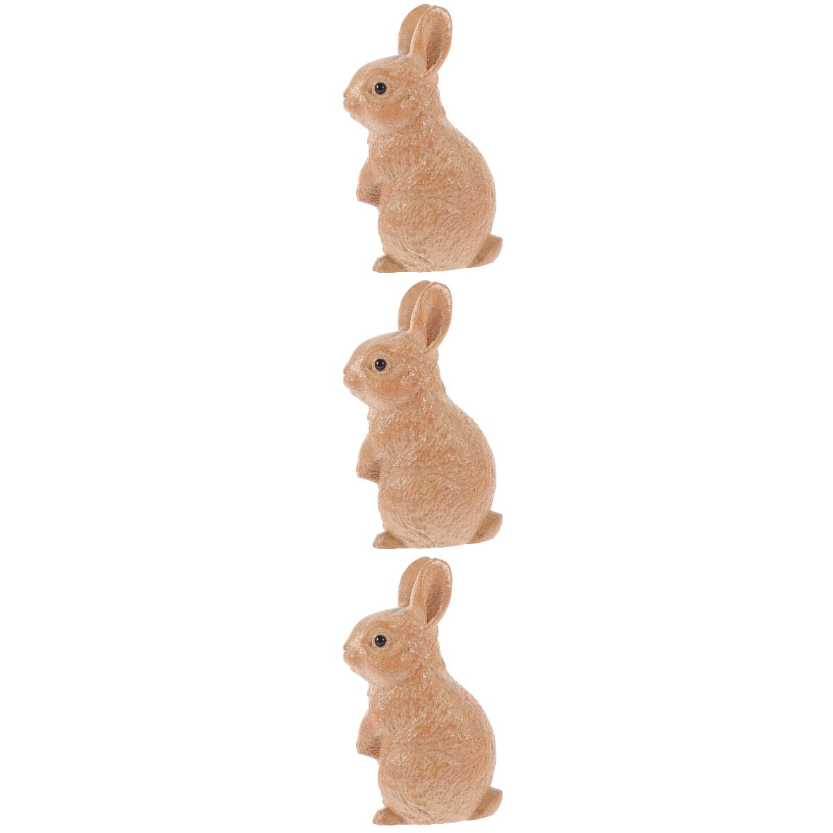 MLINS 3pcs Wooden Carving Rabbit Easter Wood Bunny Easter Wooden Craft ...