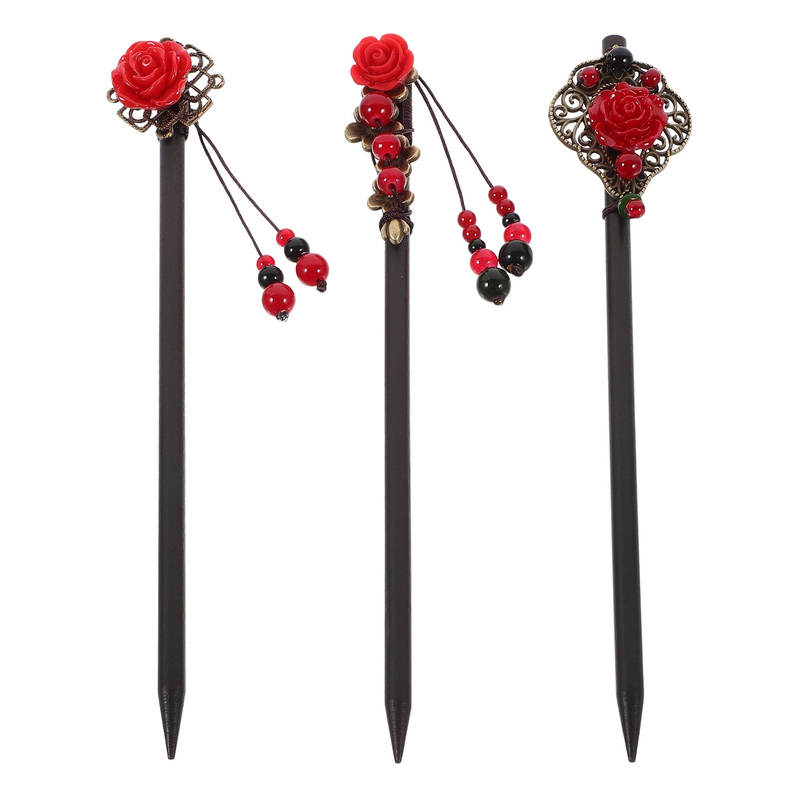 MLINS 3pcs Wooden Hair Pins Chinese Hair Sticks Hair Chopsticks Bun ...