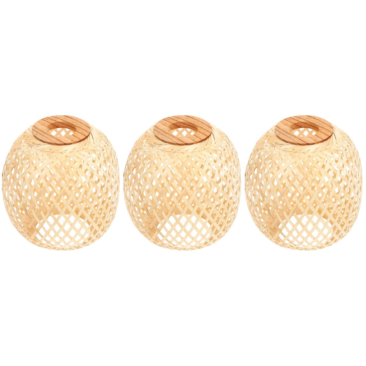MLINS 3pcs Woven Lamp Shade Light Cover Bamboo Lampshade Desk Lamp ...