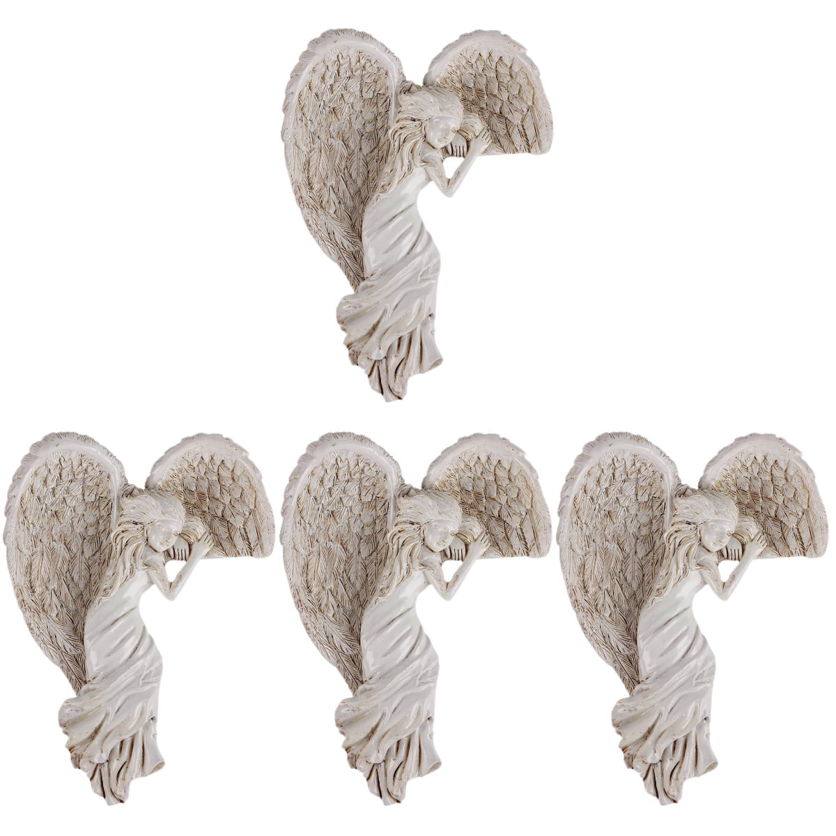 HEALEEP Simple Style Angel Figurines Ornaments Resin 4Pcs Door Frame ...