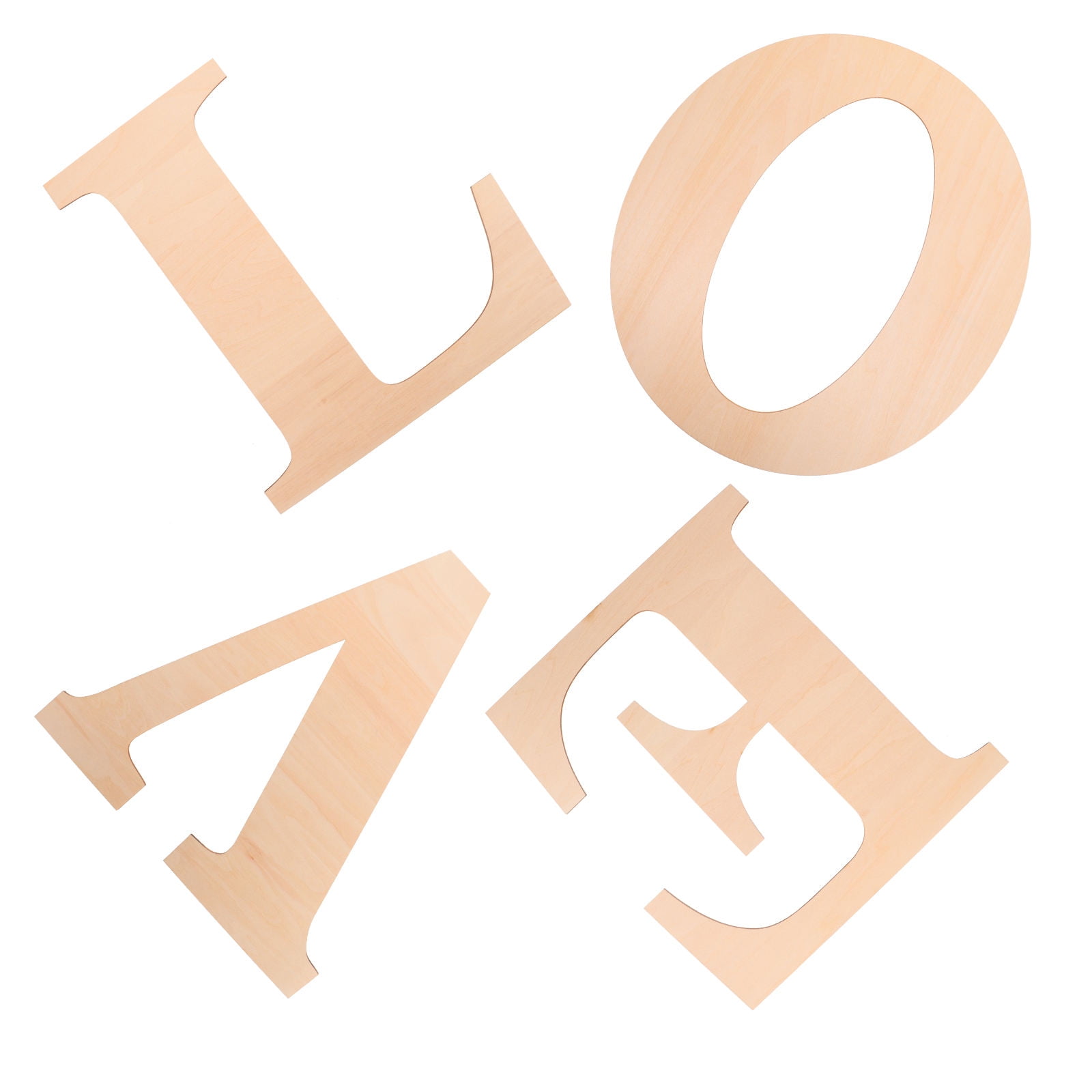 MLINS 4 Pcs Alphabet Poster Wooden Letter Ornaments Countertop Decor ...