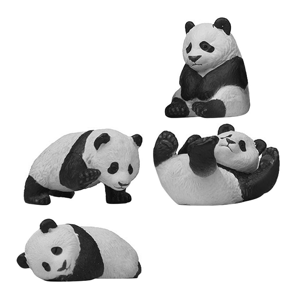 MLINS 4 Pcs Animal Panda Hand-made Ornament Miniature Panda Toy ...