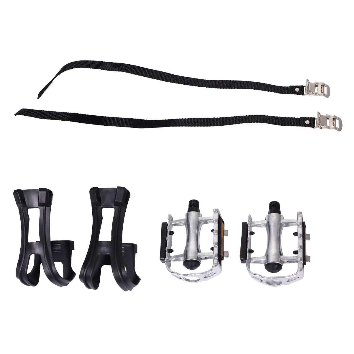 MLINS 4 Pcs Bicycle Pedal Road Pedals Folding Toe Clips for Bicycles ...