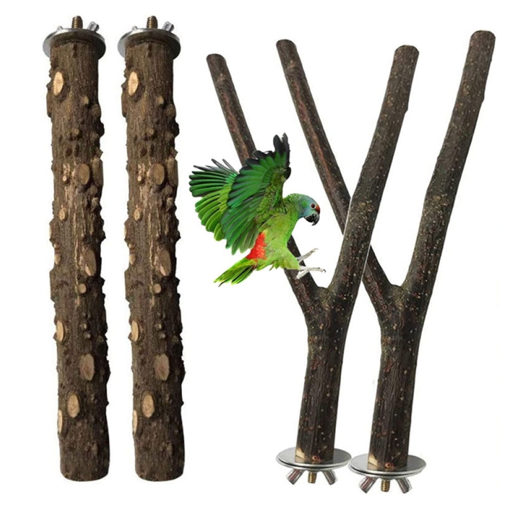 MLINS 4 Pcs Bird Cage Perches for Birds Parrot Stand Pole Suit Toy ...