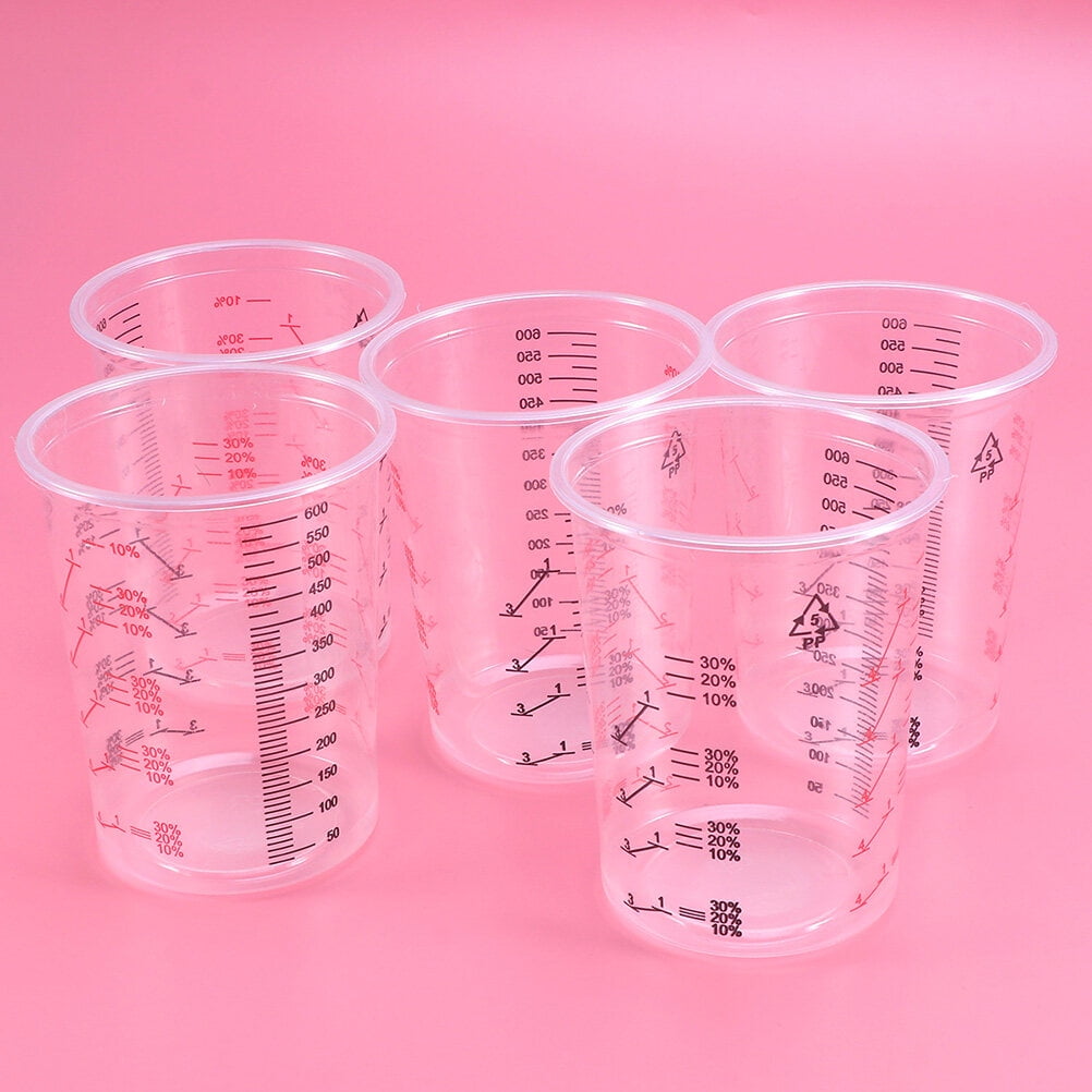 MLINS 4 Pcs Clear Cups Measuring Tools and Weight Disposable Beakers ...