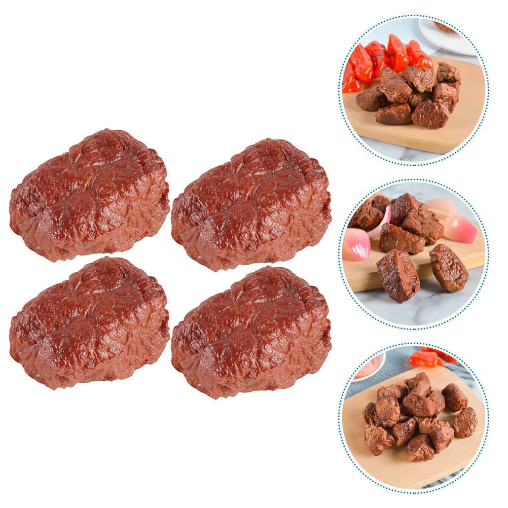 MLINS 4 Pcs Cooking Toy Restaurant Kitchen Decor Beef Block Model Fake ...