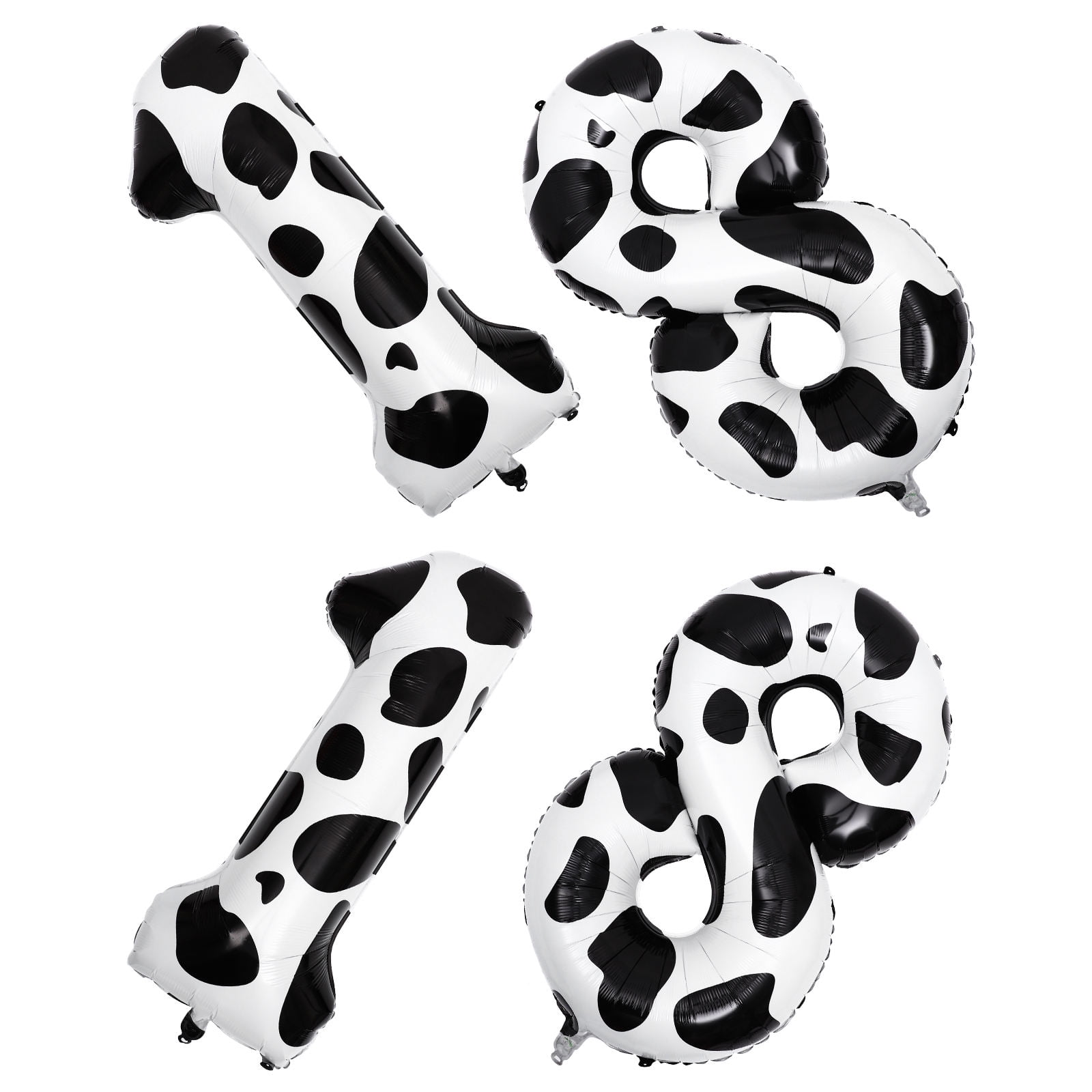 MLINS 4 Pcs Cow Number 1 Balloons Themed Birthday Decorations Print ...