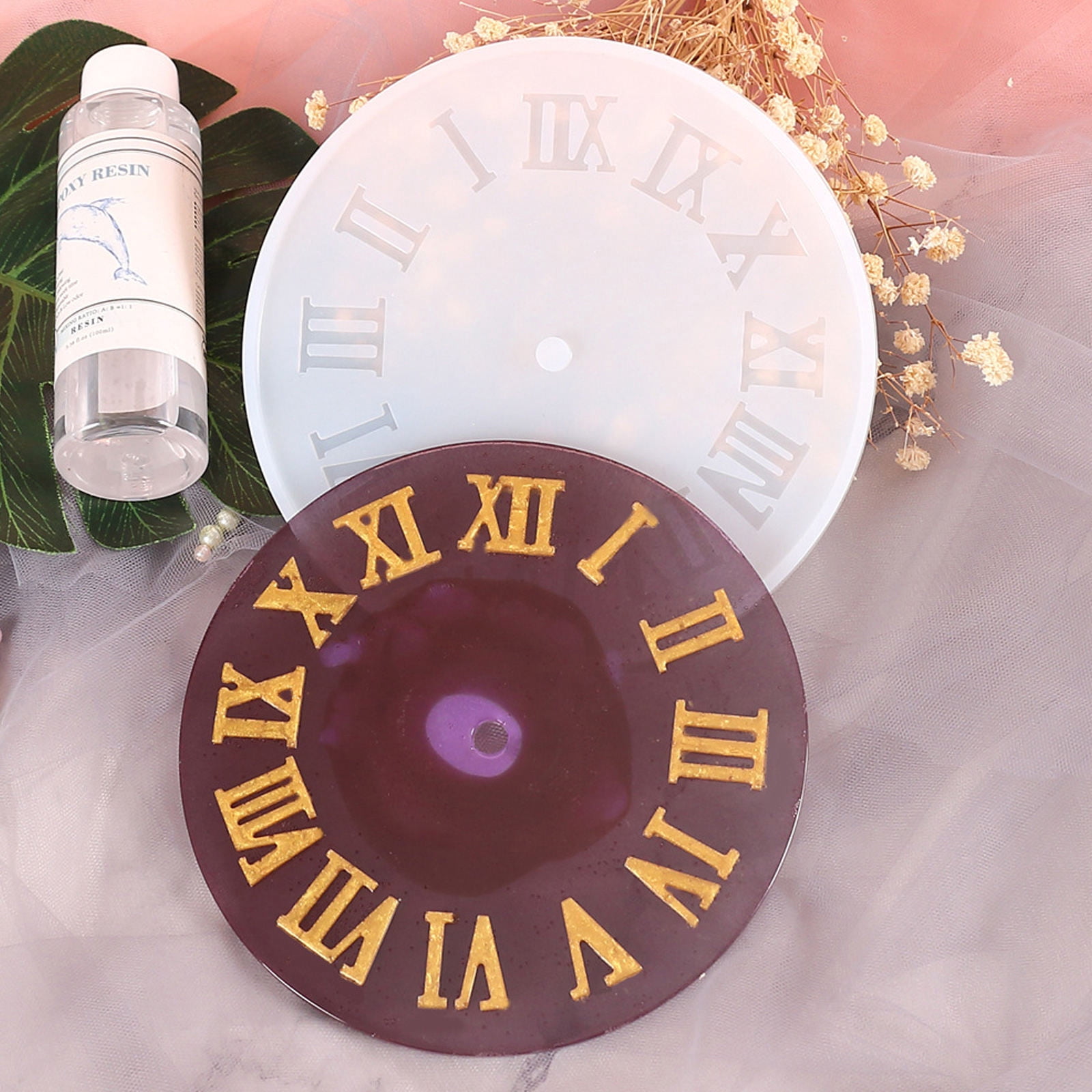 MLINS 4 Pcs Craft Clock Mold Roman Numeral Flexible - Walmart.com