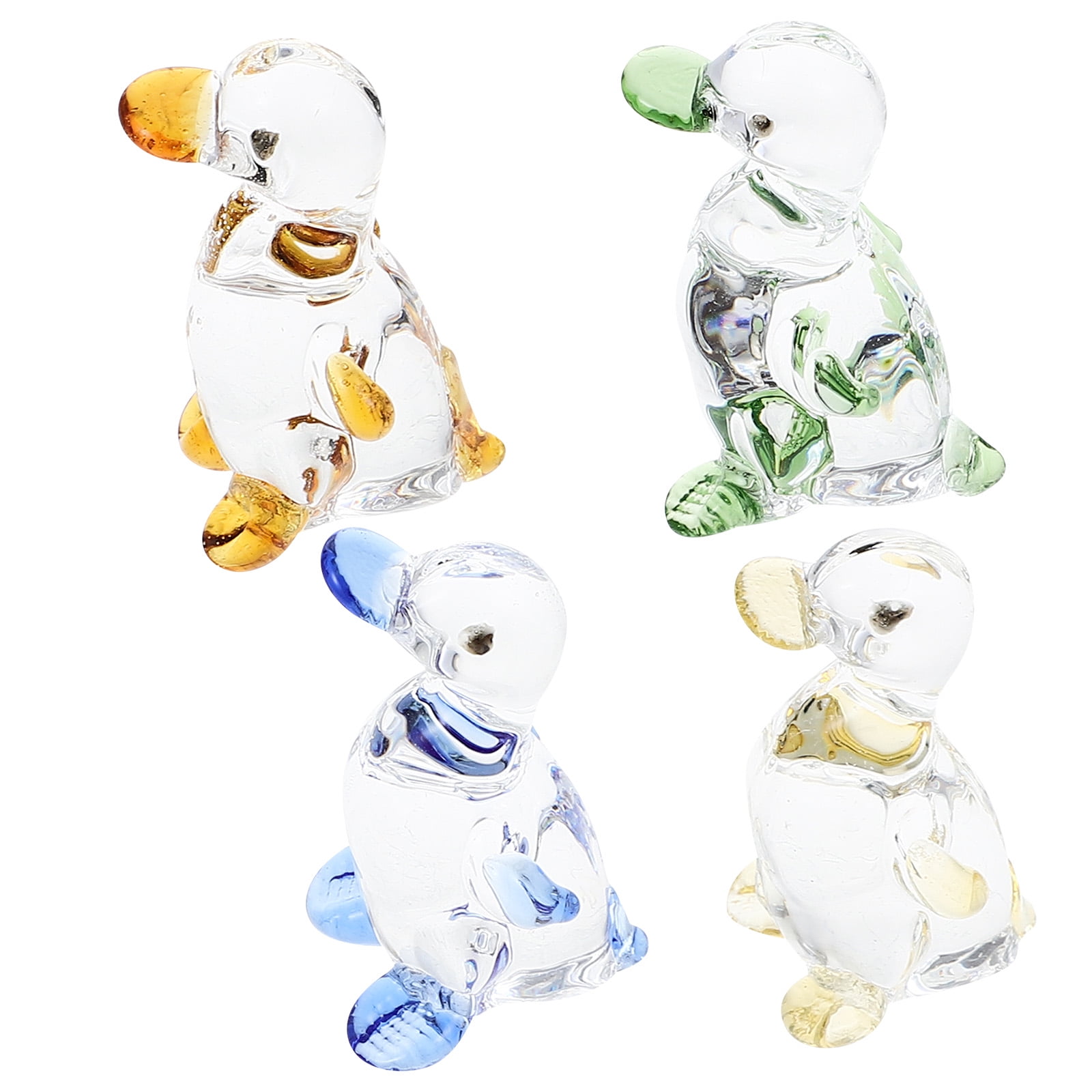 MLINS 4 Pcs Desktop Statues Animal Ducks Fairy Garden Decoration ...