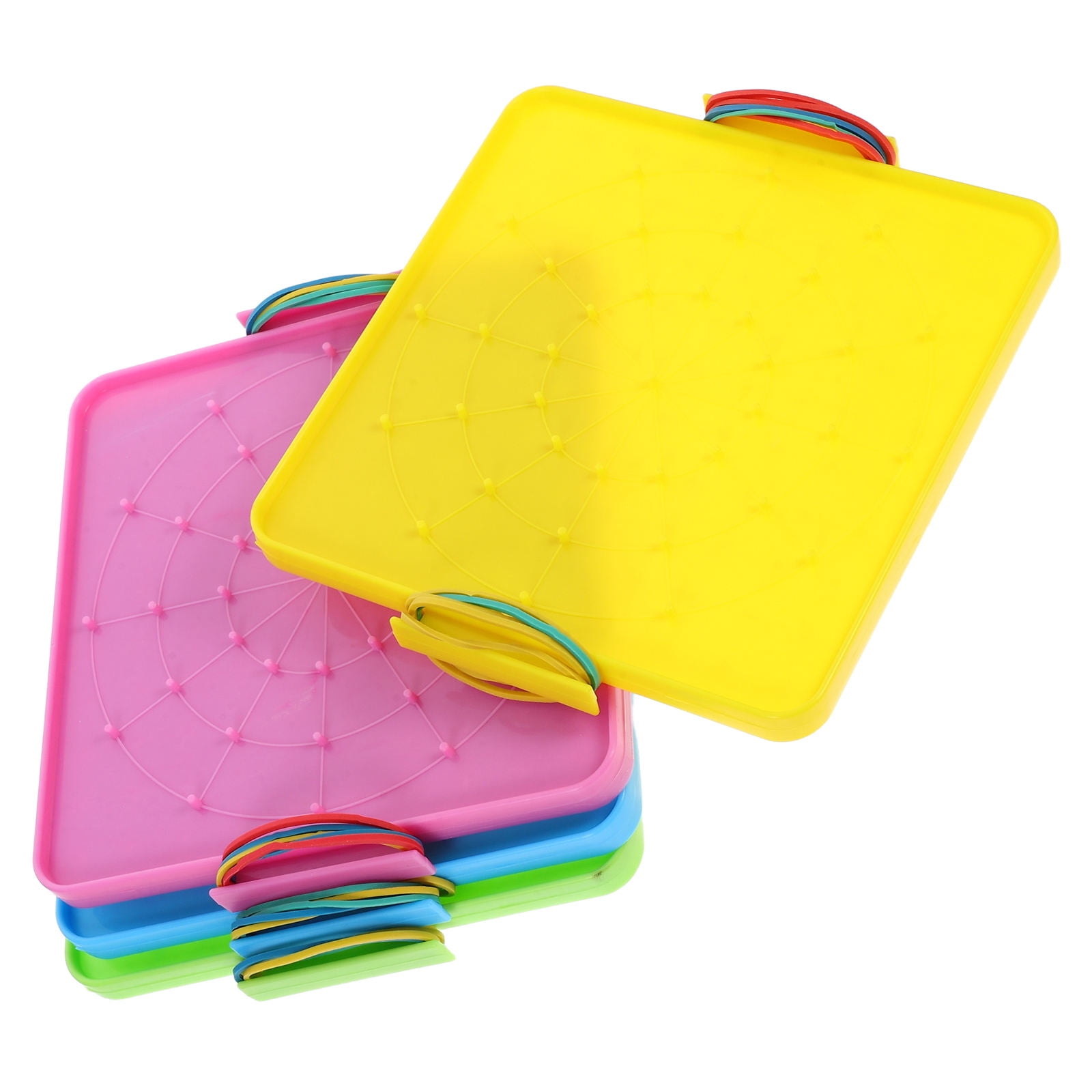 MLINS 4 Pcs Double-Sided Geoboards With Rubber Bands Geometry Board ...
