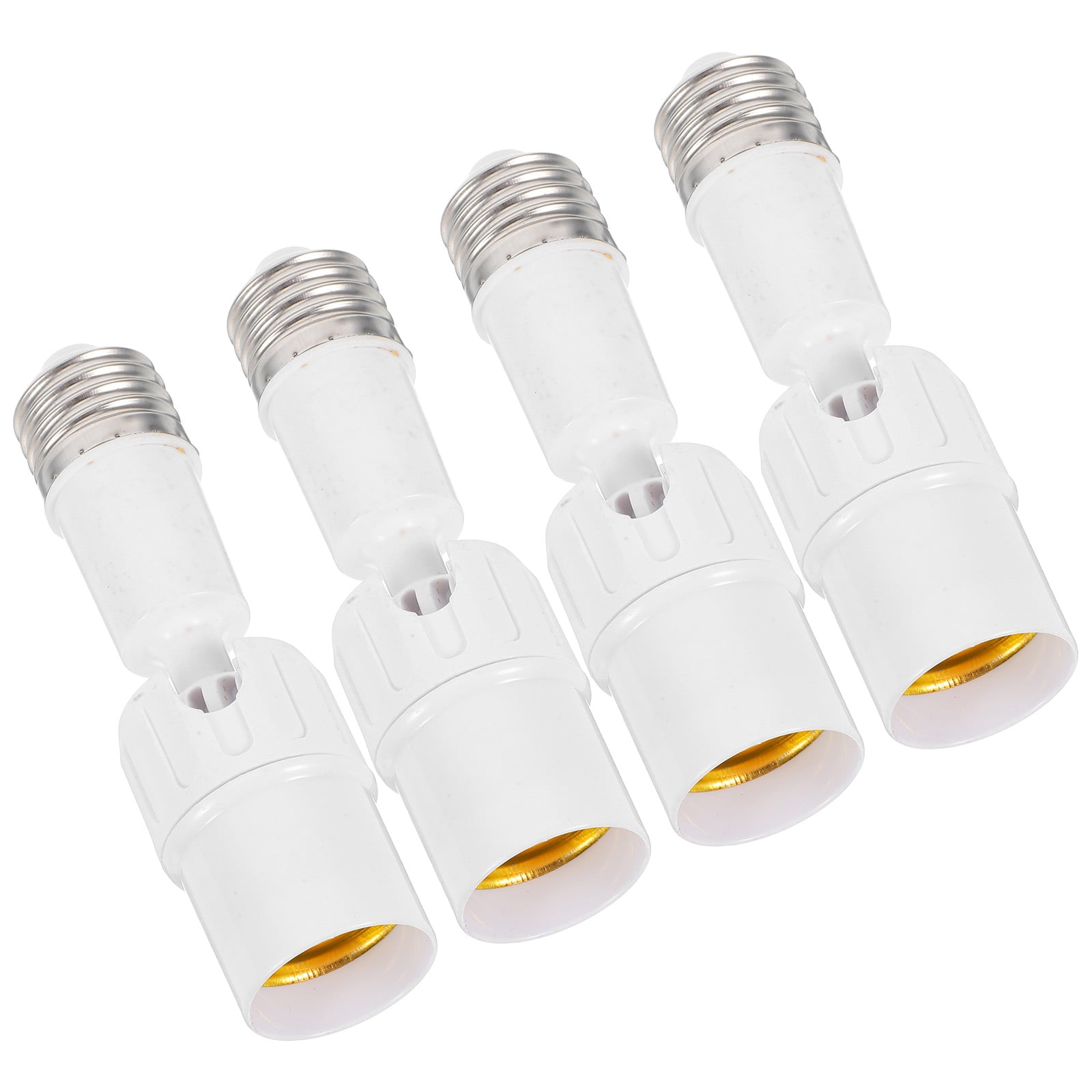 White ABS Light Bulb Extender Socket Adapter for Home Use with 4 Pieces ...