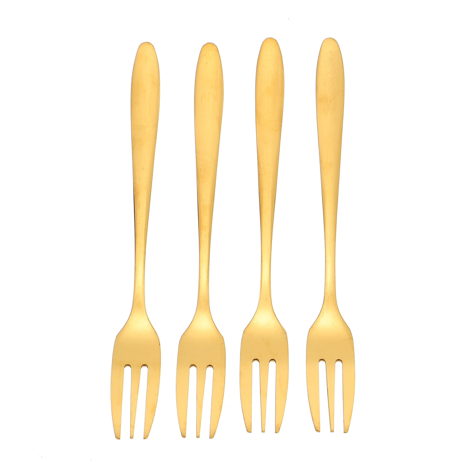 MLINS 4 Pcs Food Picks Cake Fork Sweets Forks Child 13.5X1.5CM Golden ...