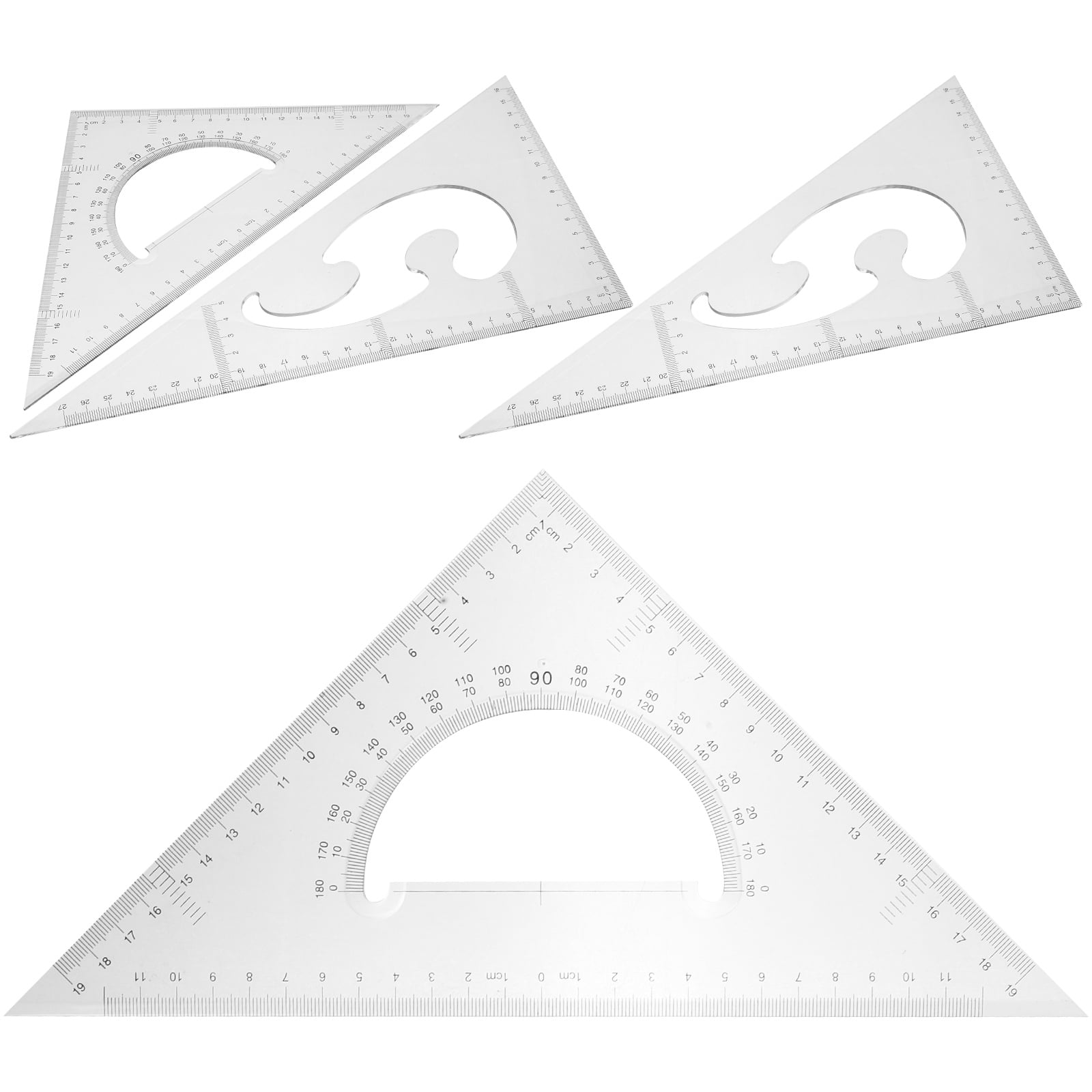 MLINS 4 Pcs Geometric Drawing Ruler Triangle Board Multifunction ...