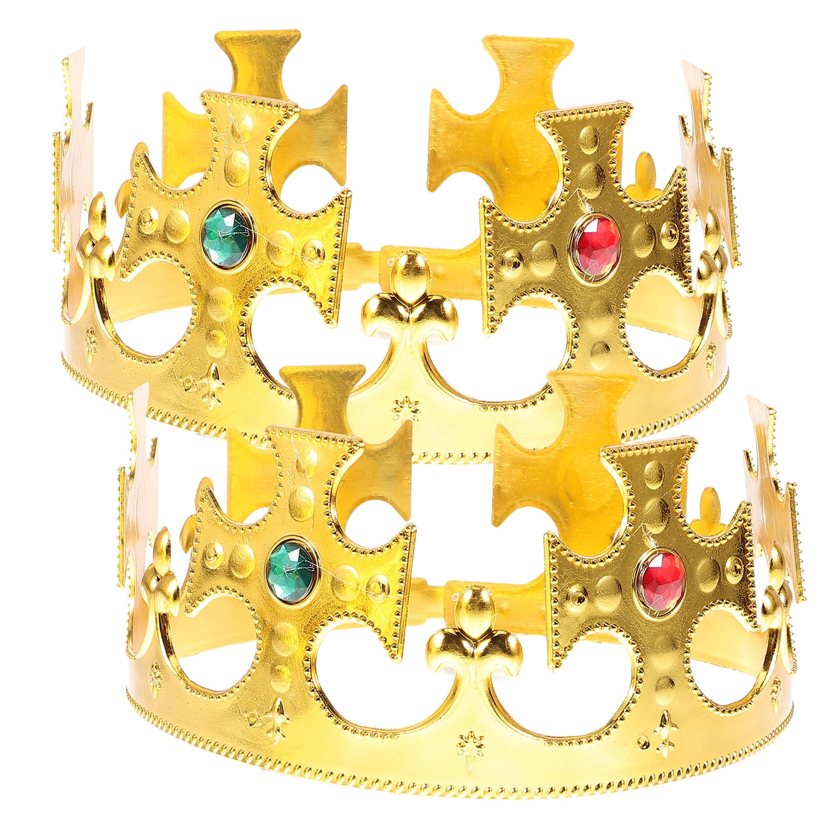 MLINS 4 Pcs Halloween Party Golden King Crown Plastic Plating Queen ...