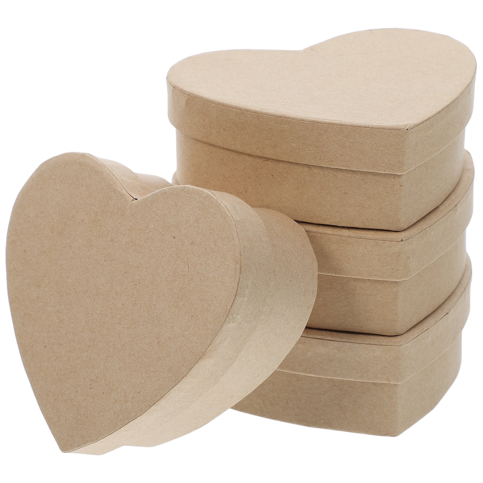 MLINS Brown Kraft Paper Heart Shaped Boxes with Lids for Party DIY ...