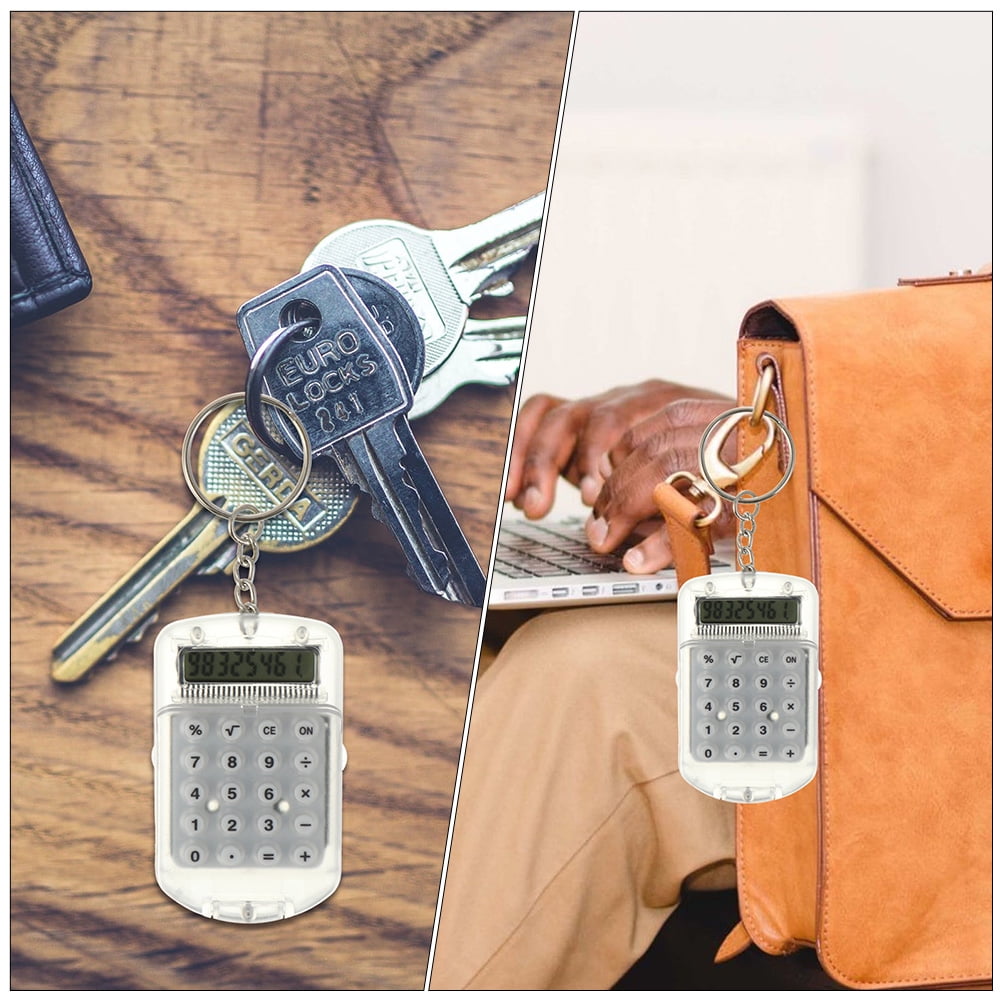 MLINS 4 Pcs Key Pendant Keychain Pocket Calculator Small Office Miss ...