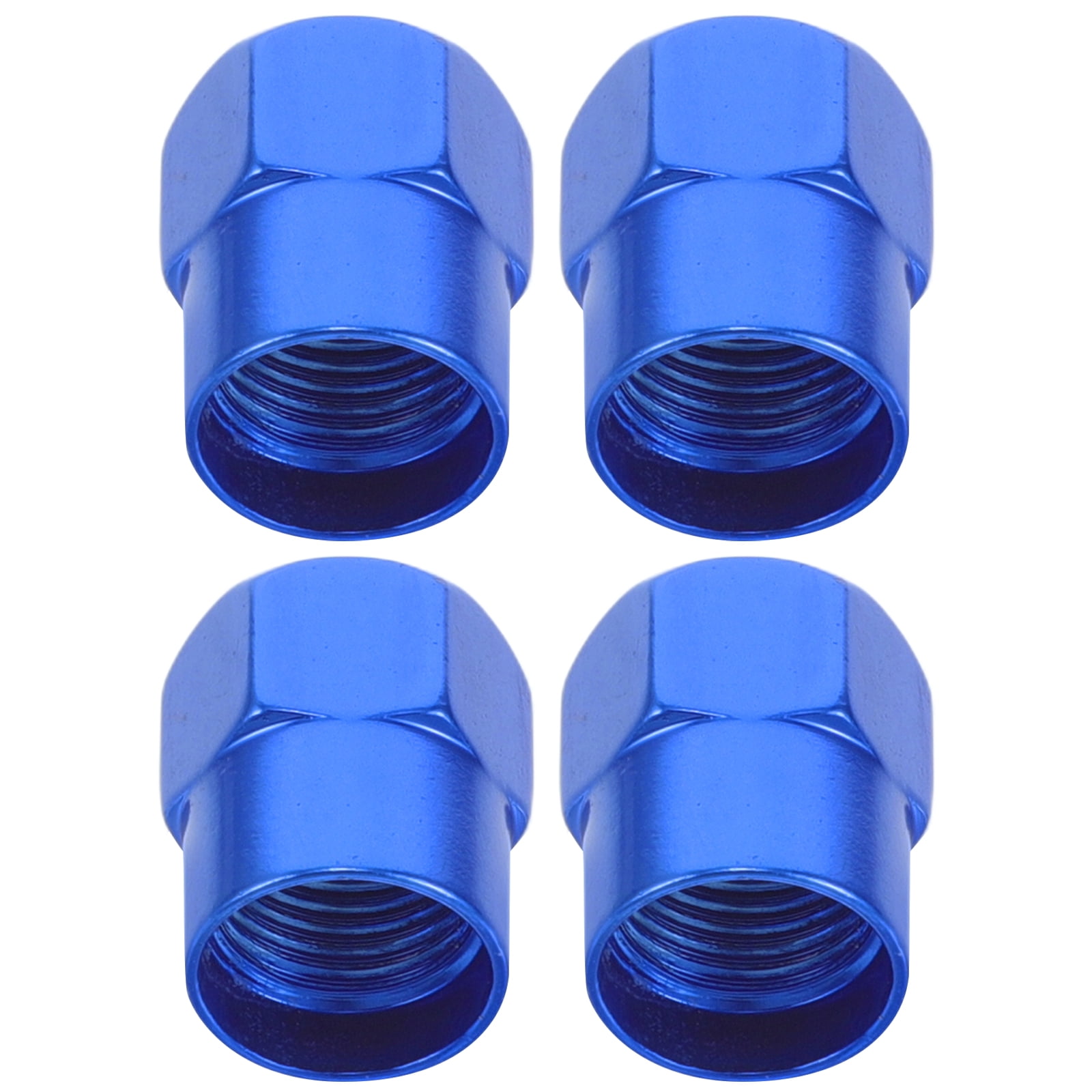 FELTECHELECTR Dustproof Car Tire Valve Stem Cap Blue Aluminum Alloy 4 ...