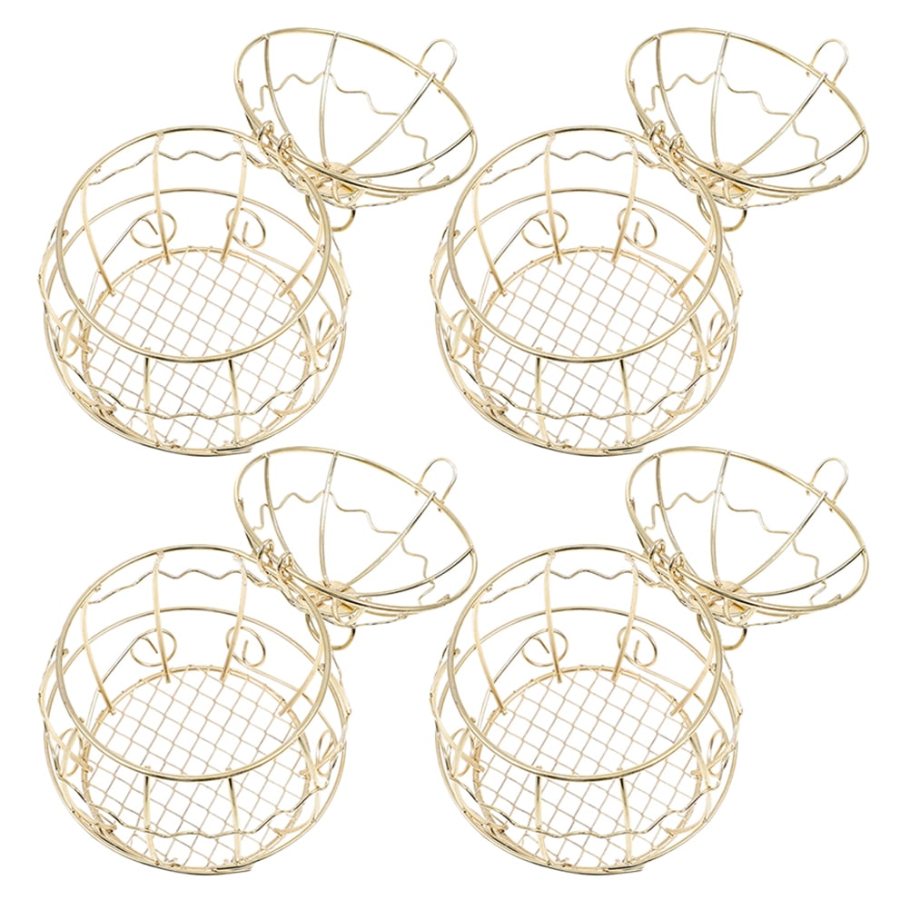 MLINS 4 Pcs Outdoor Bird Feeder Utensil Holder for Stove Feeders Outdoors Golden Hanging Round ...